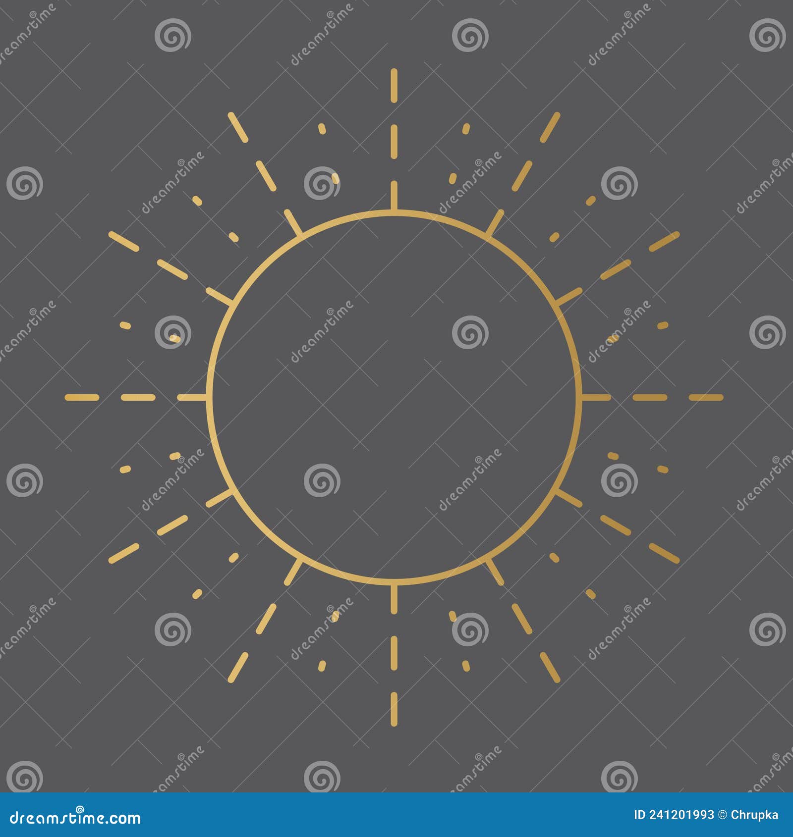 Golden Circle with Sunburst Stock Vector - Illustration of design ...