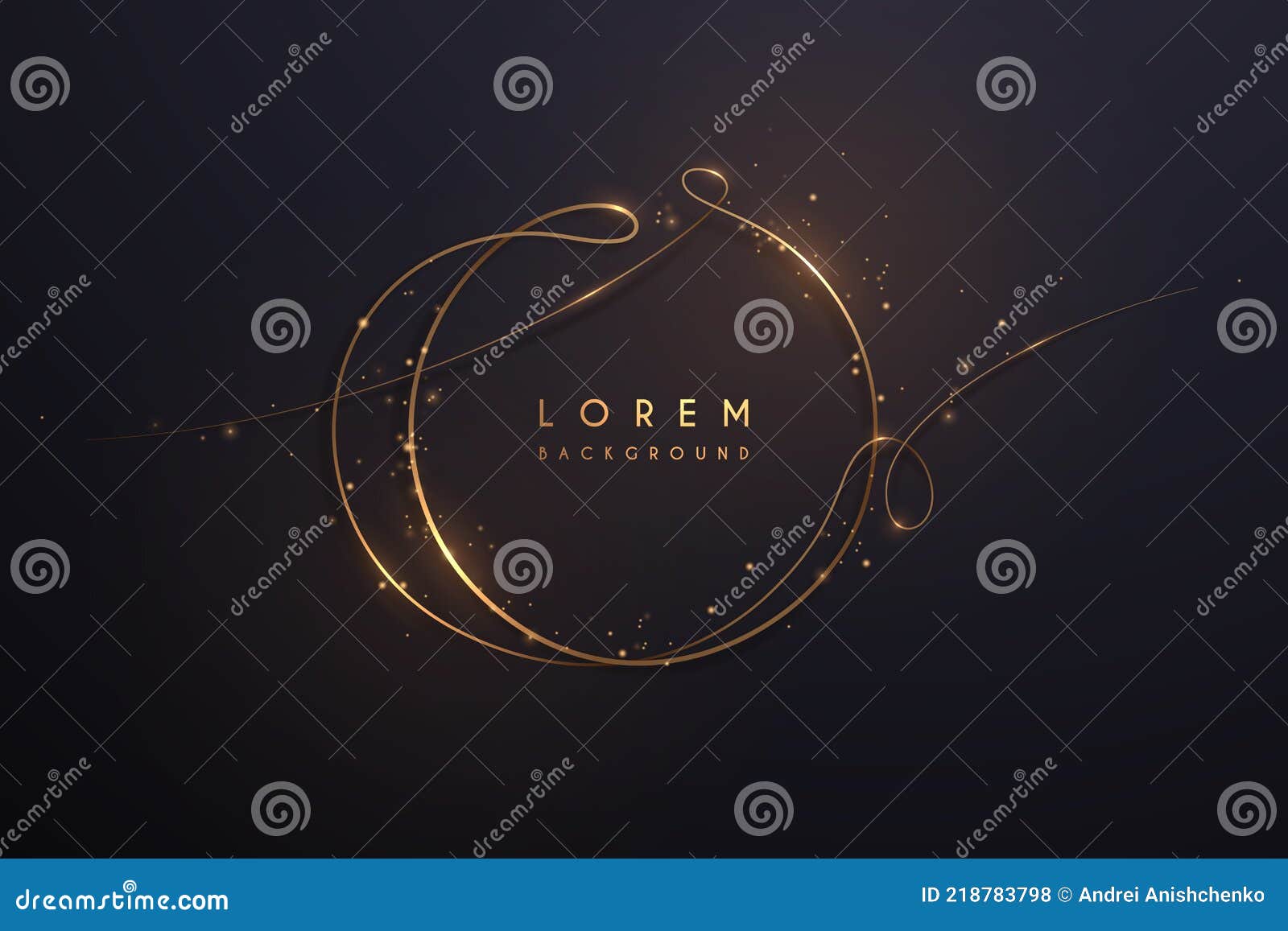 Golden Circle Thread with Light Effect Stock Vector - Illustration of ...