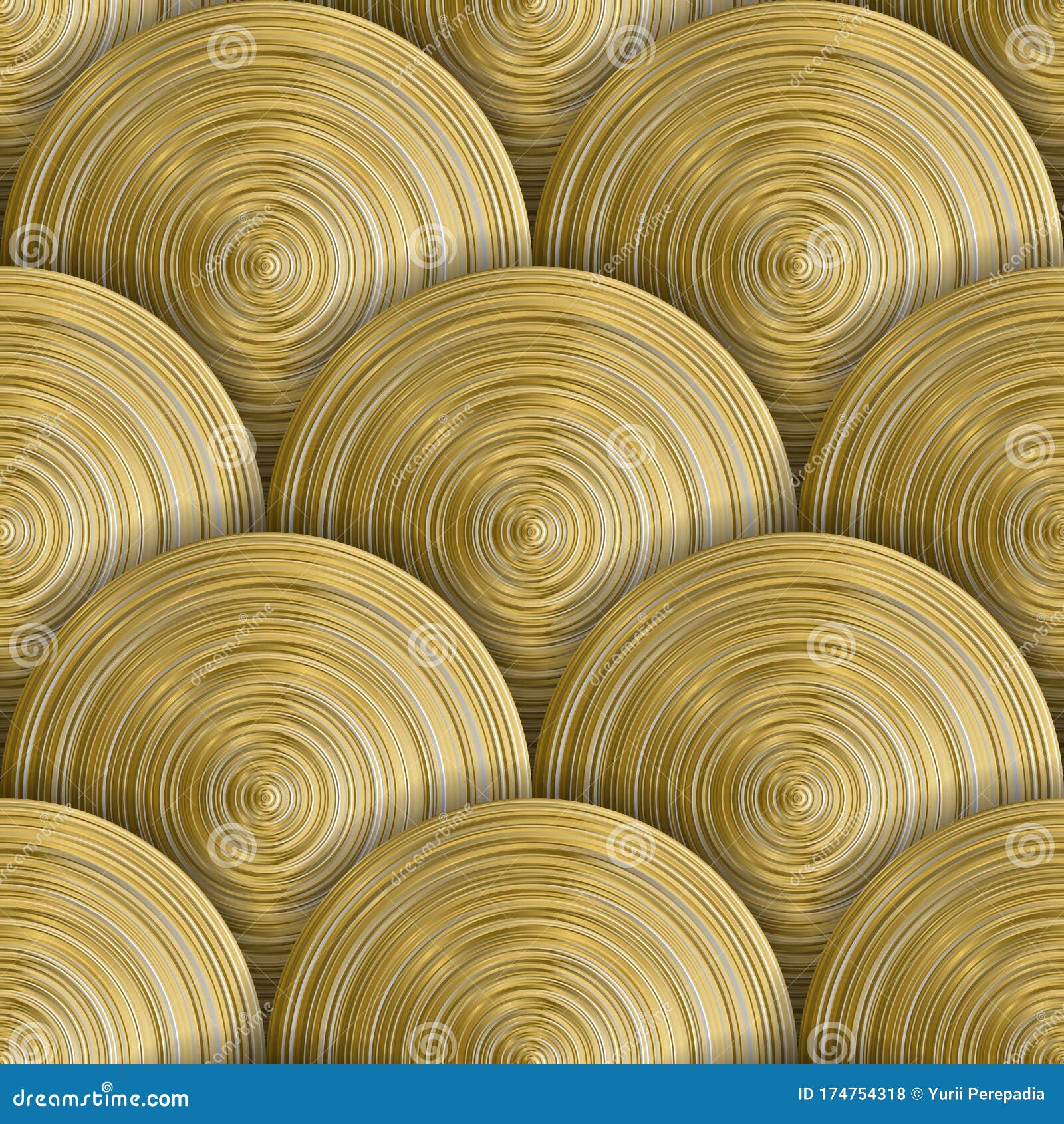 Golden Circles Seamless Pattern Stock Vector - Illustration of endless ...