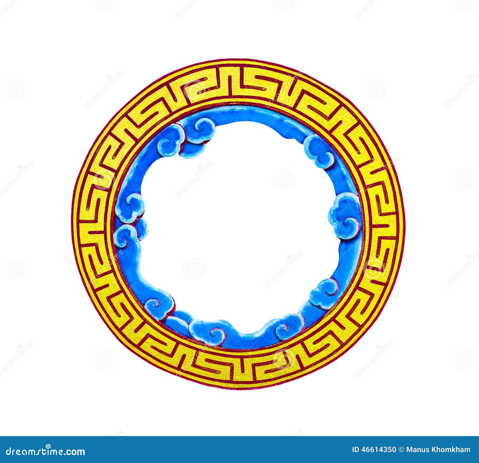 Golden Circular Chinese Frame Stock Photo - Image of antique, chinese ...