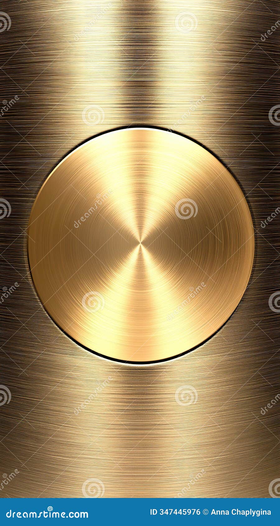 Golden Circular Pattern on Brushed Metal Surface Creates a Sleek Visual ...