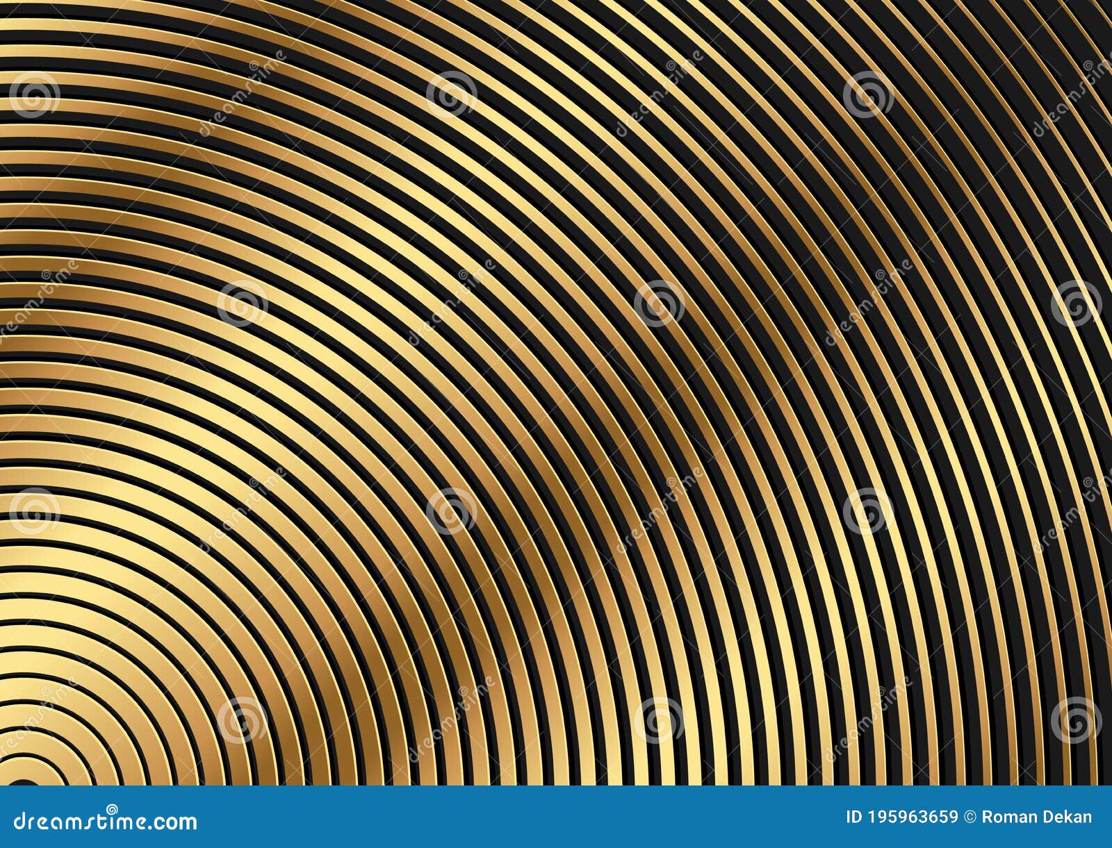 Golden Circular Striped Pattern Background Stock Vector - Illustration ...