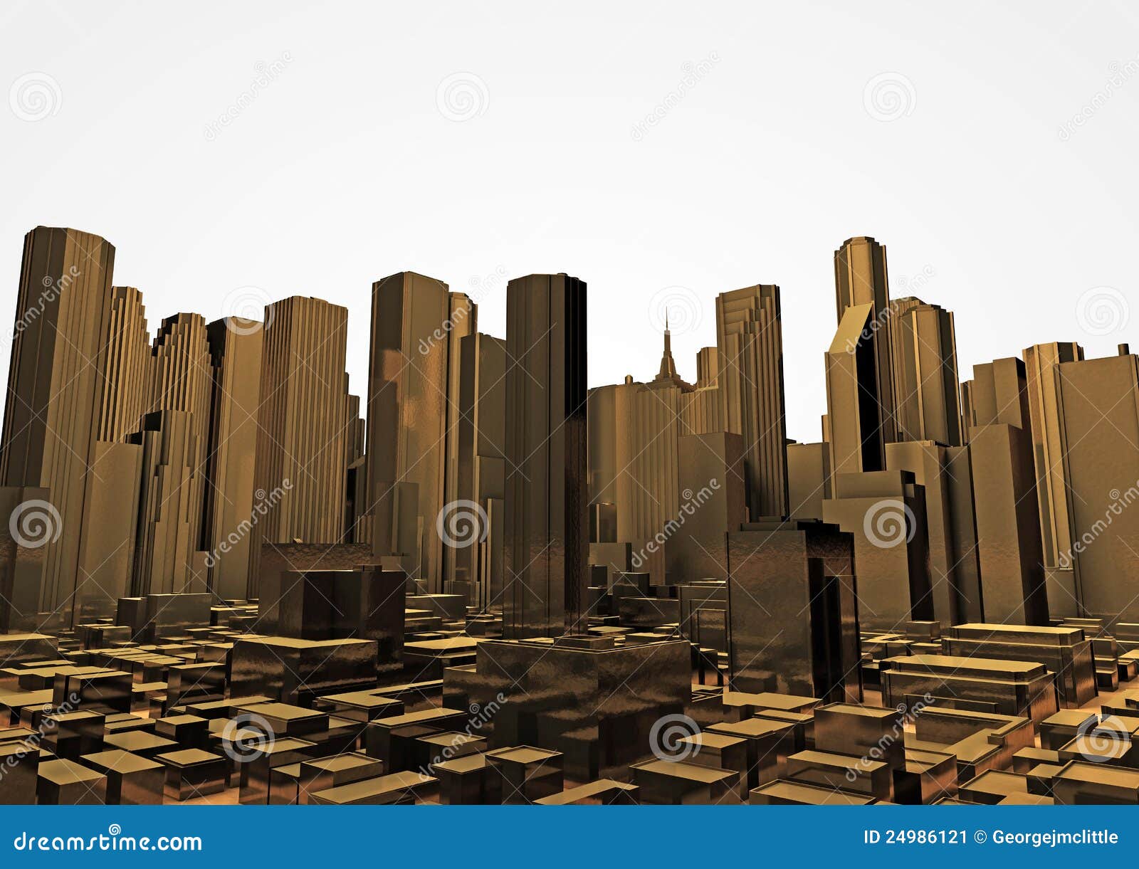 Golden city stock illustration. Illustration of business - 24986121