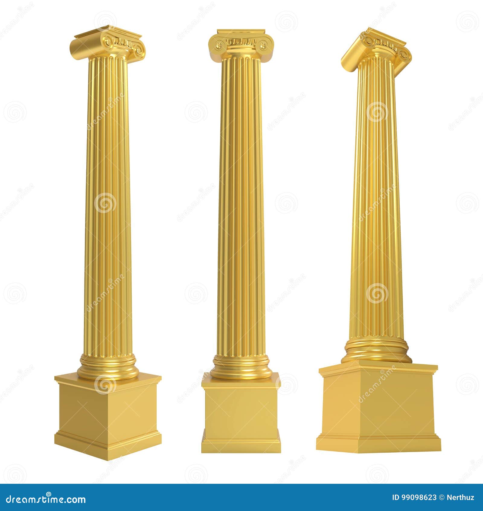 Golden Classic Columns Isolated Stock Illustration - Illustration of ...