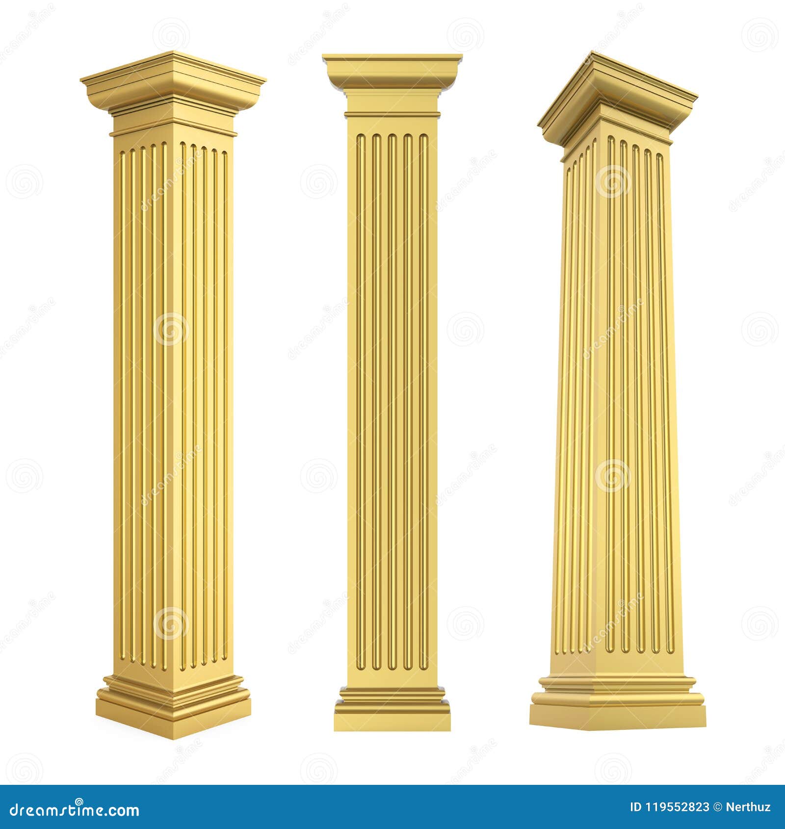 Golden Classic Columns Isolated Stock Illustration - Illustration of ...