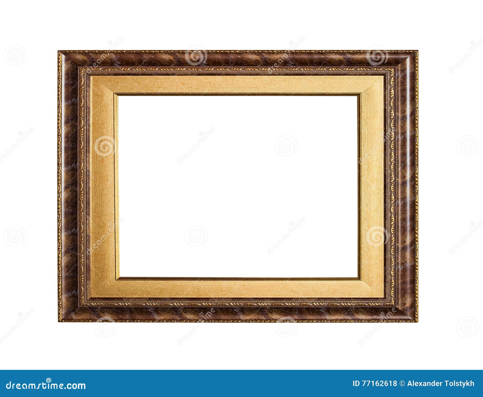 Golden Classic Painting Canvas Frame Stock Photo - Image of grunge ...