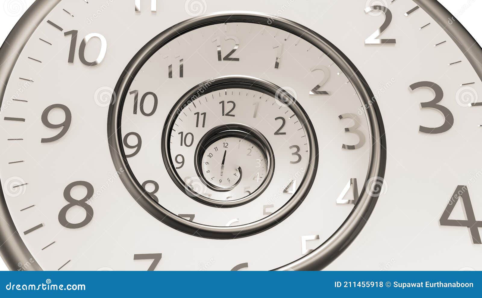 Golden Classic Round Clock with Time Hands Turn Backward Infinity ...