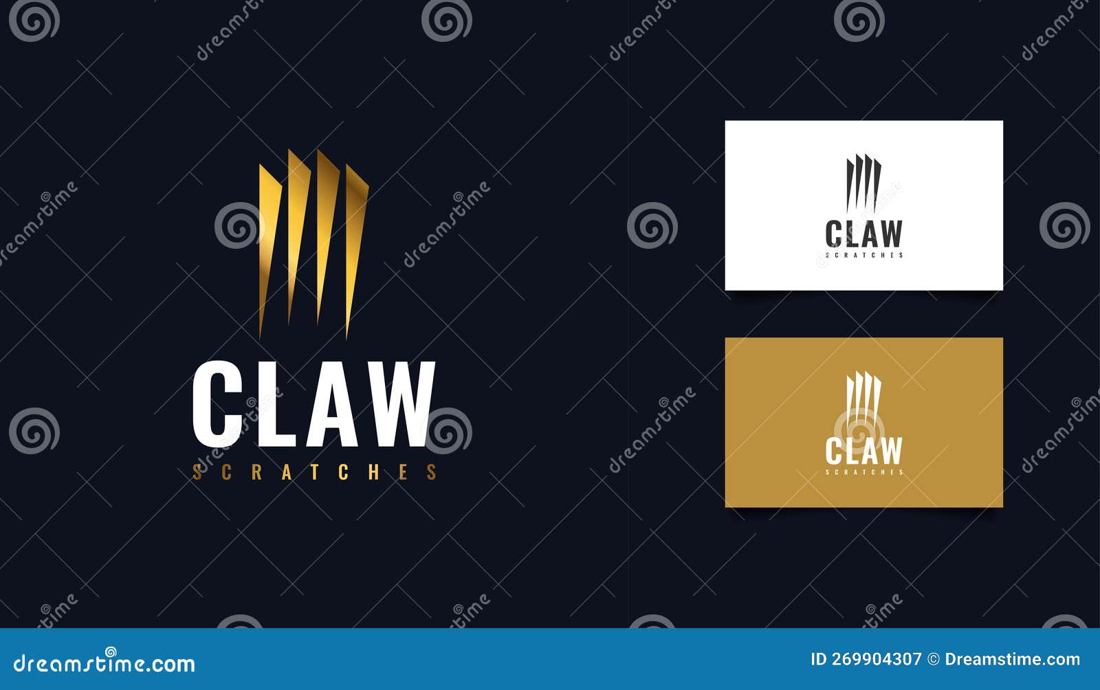Golden Claw Logo Design. Scratch Logo Stock Vector - Illustration of ...