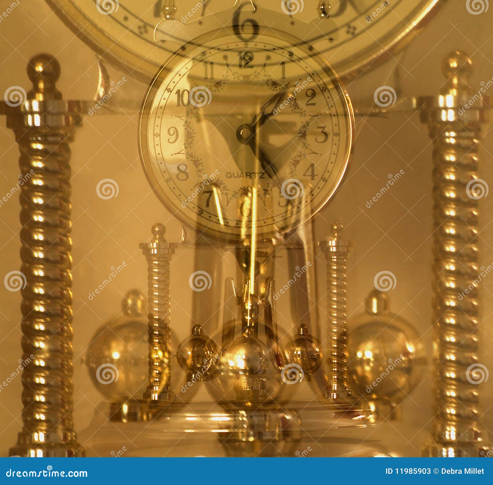 Golden clock stock image. Image of rotating, blur, hands - 11985903