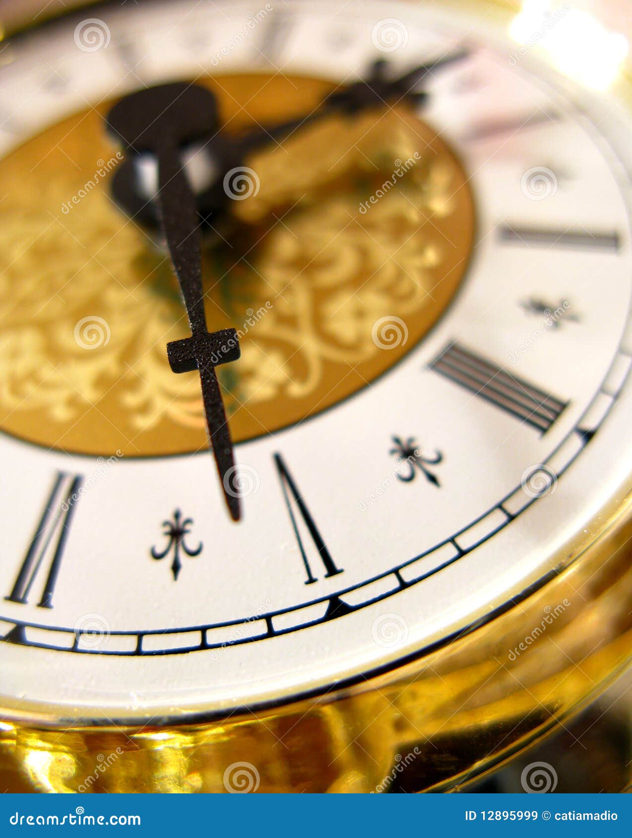 Golden clock stock image. Image of classical, closeup - 12895999