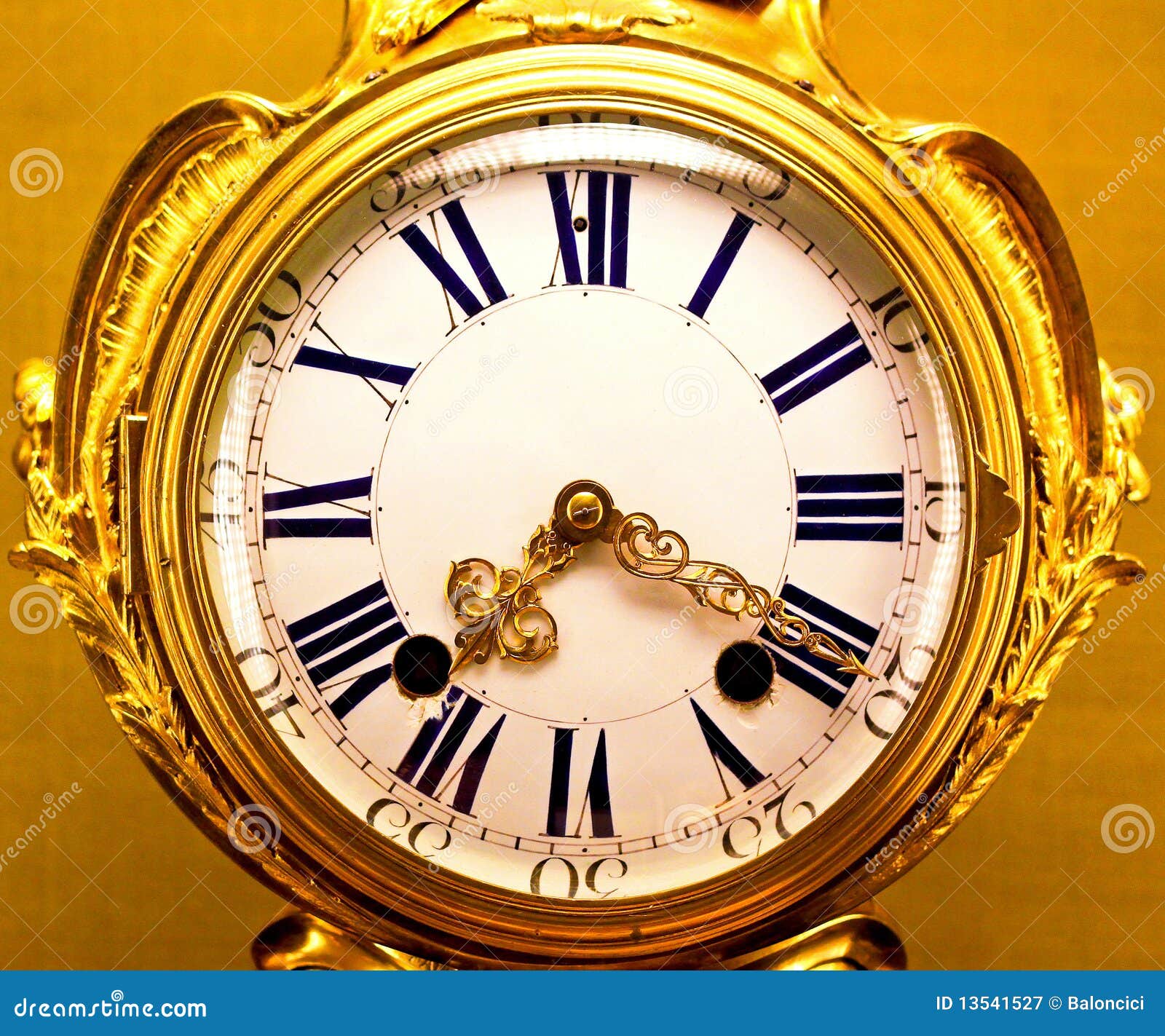 Golden clock stock image. Image of numbers, medieval - 13541527