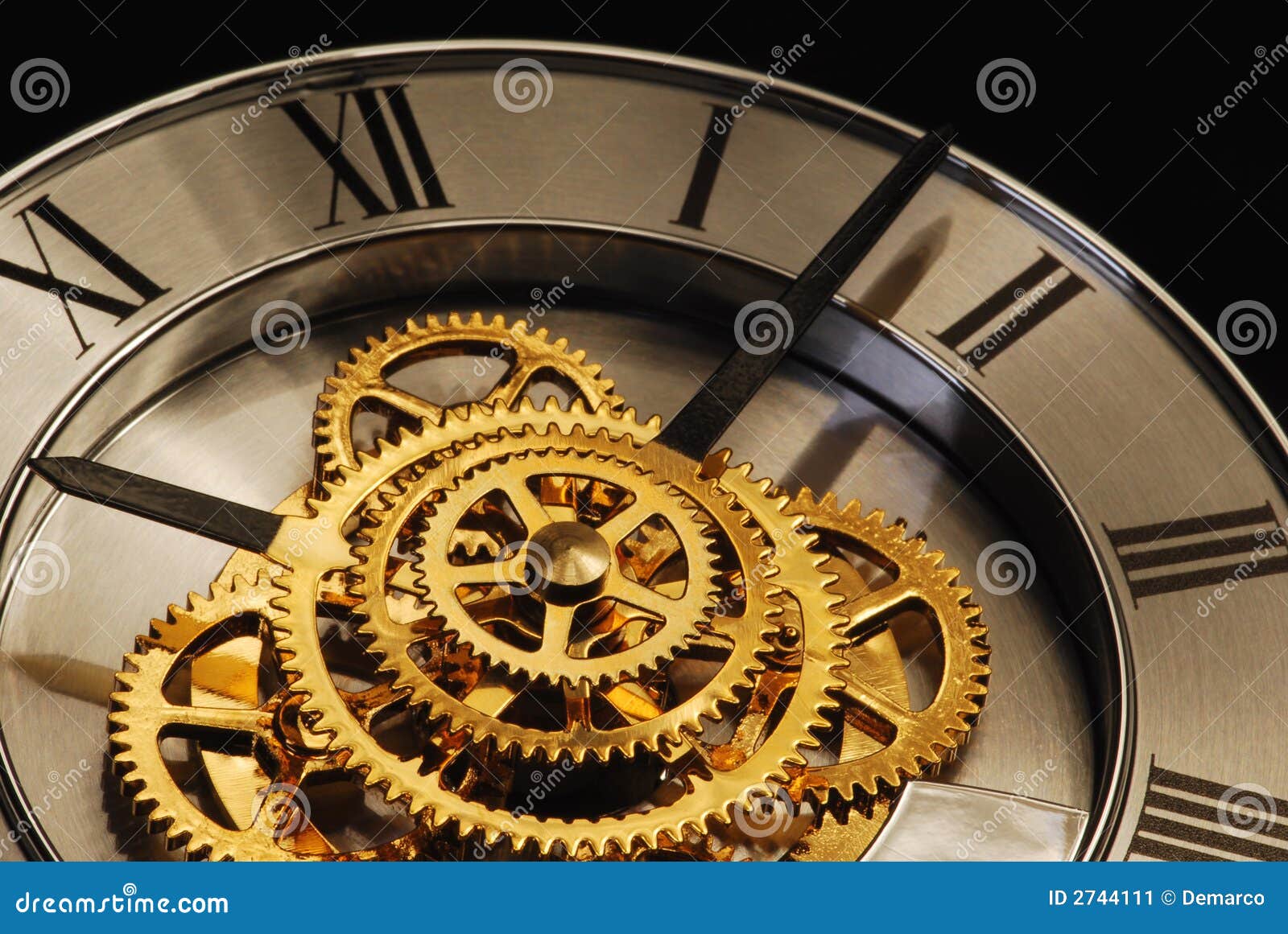 Golden Clock stock image. Image of digits, round, metal - 2744111