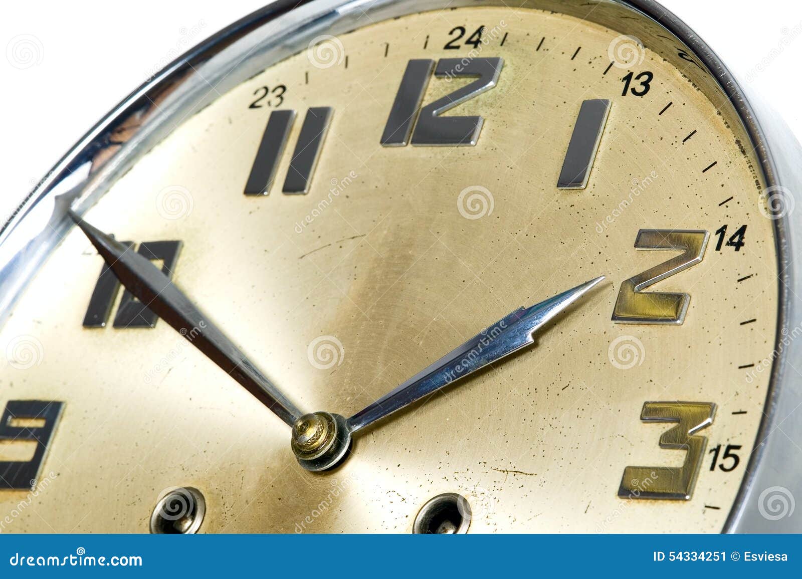 Golden clock with arrows stock image. Image of vintage - 54334251