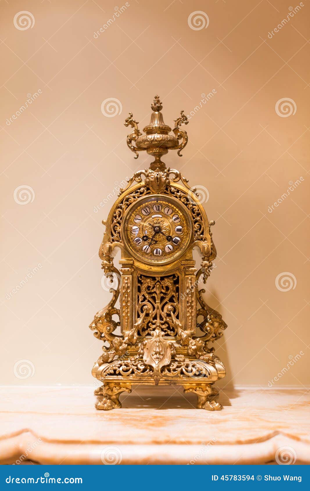 Golden clock stock photo. Image of circle, mechanism - 45783594