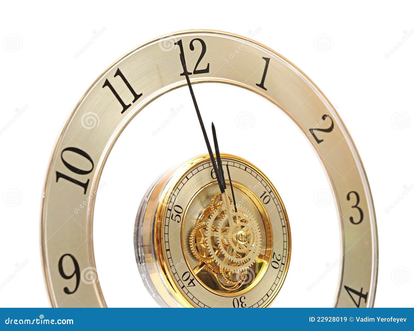 Golden Clock with gears stock image. Image of mechanism - 22928019