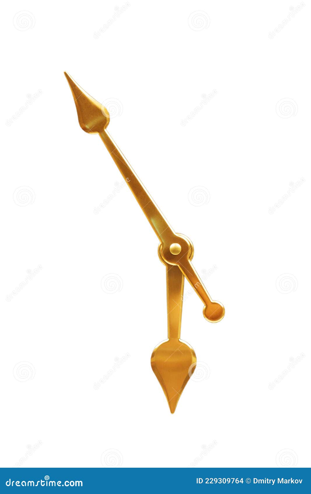 Golden Clock Hands on a White Background. Isolated Stock Photo - Image ...