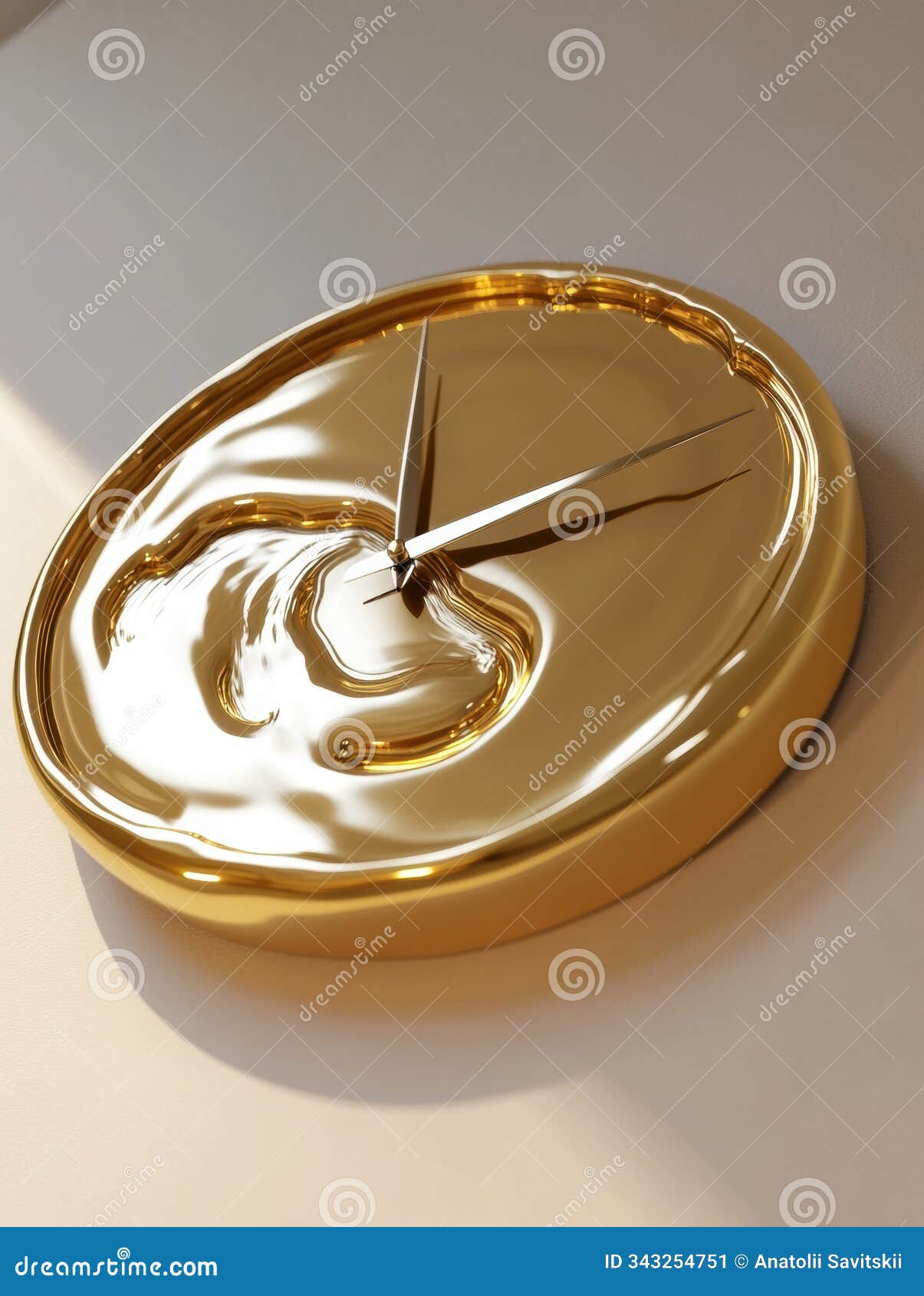 The Golden Clock with Melting Hands Illustrates the Fluidity of Time ...