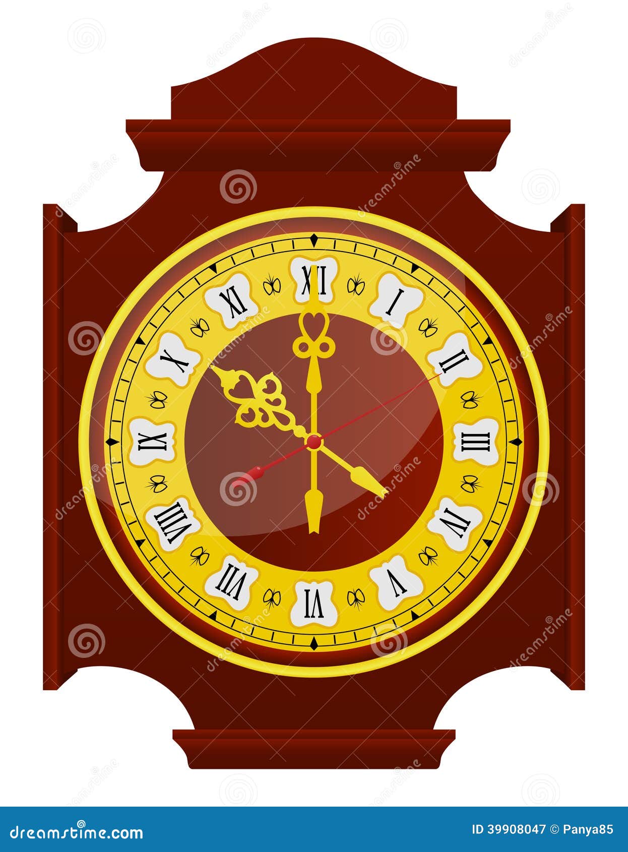 Golden Clock stock vector. Illustration of watch, objects - 39908047