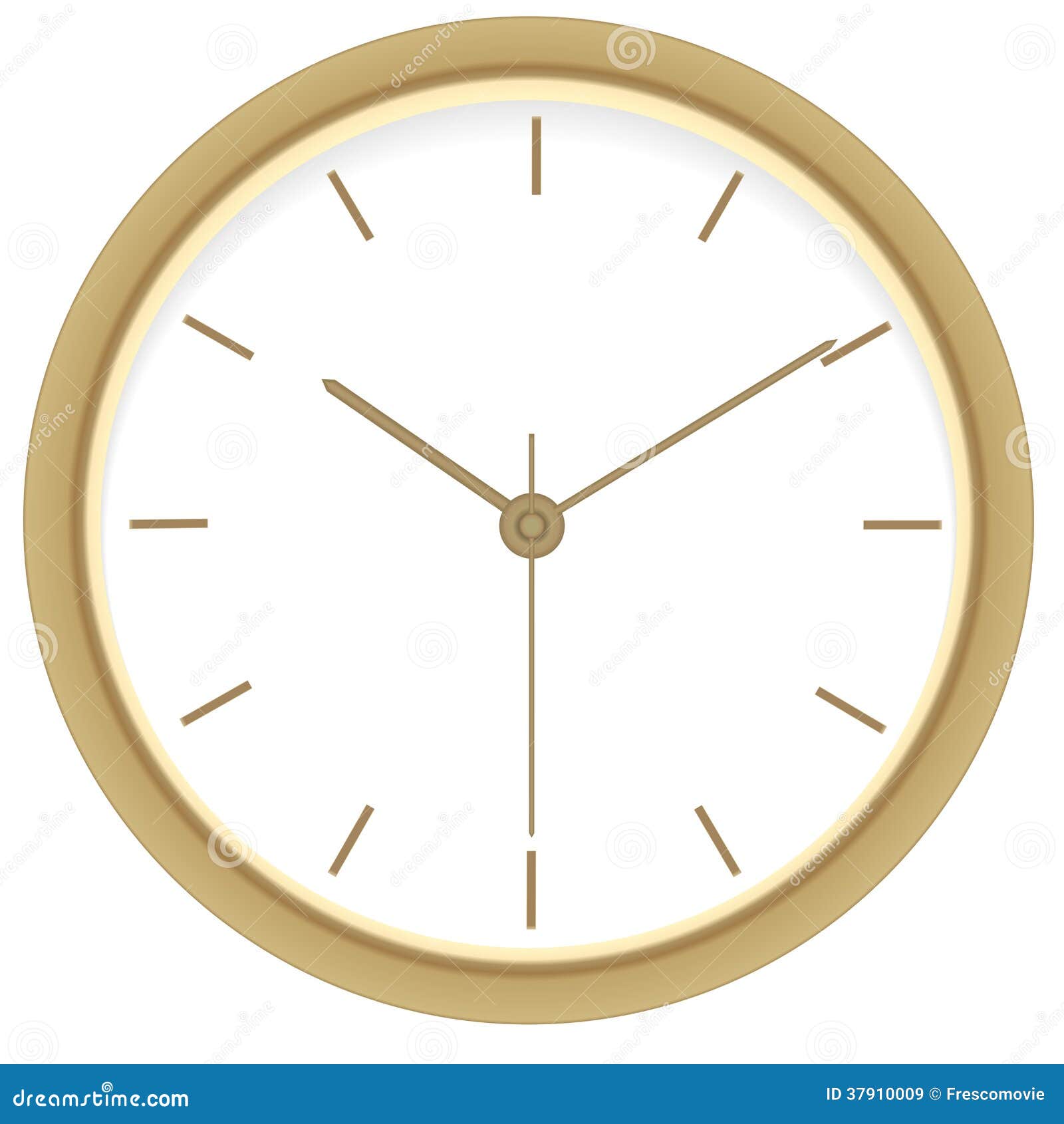 Golden clock. stock vector. Illustration of design, glossy - 37910009