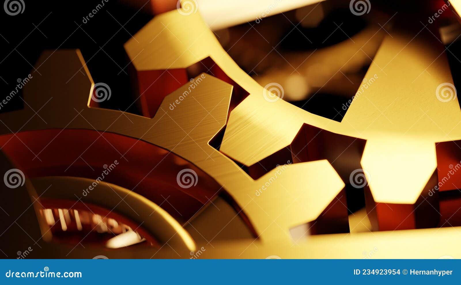 Golden Clockwork Gears Metal Background Stock Photo | CartoonDealer.com ...
