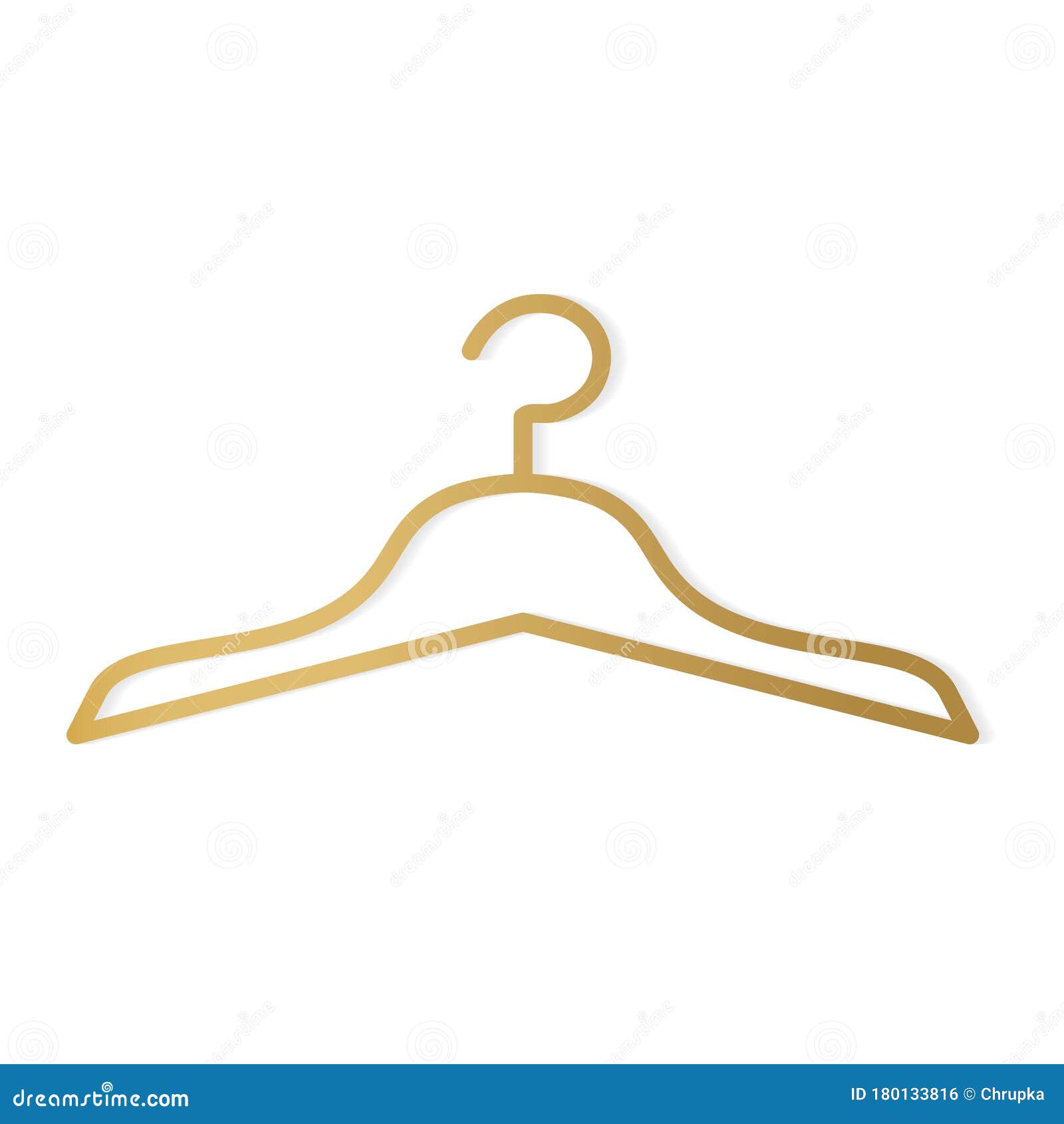 Golden clothes hanger icon stock vector. Illustration of shop - 180133816