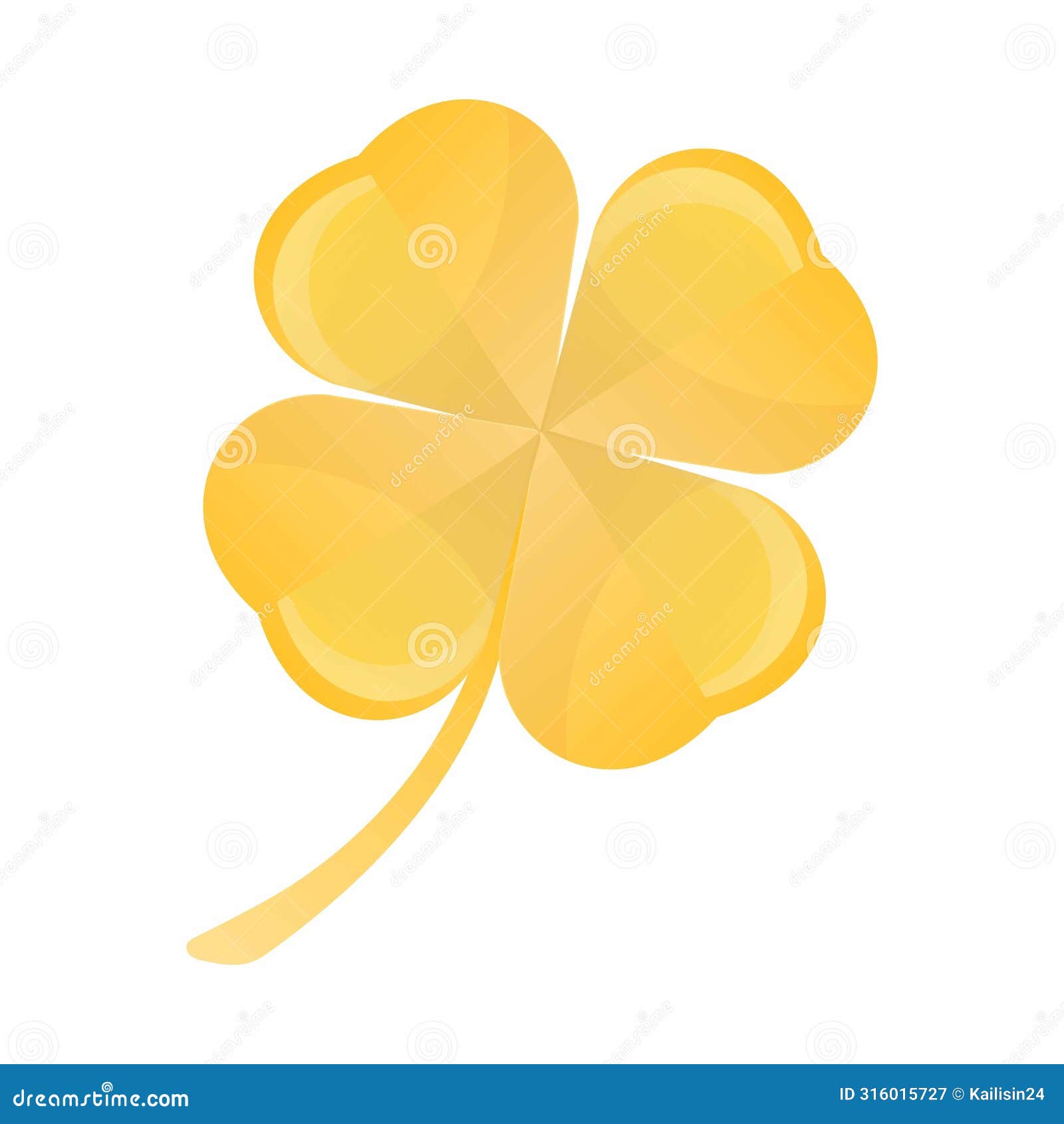 Clover Icon in Flat Style. Good Luck Icon. Golden Four Leaf Clover ...