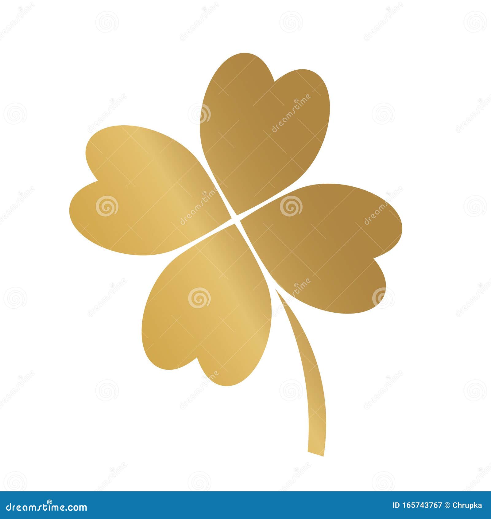 Golden clover leaf icon stock vector. Illustration of farm - 165743767