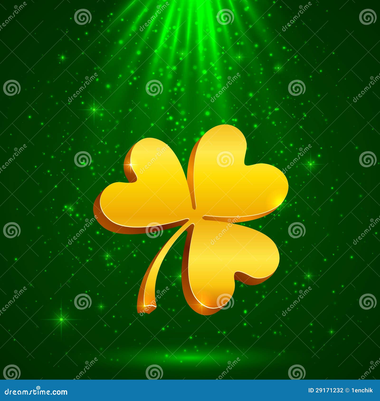 Golden Clover in the Magic Light Stock Vector - Illustration of shine ...
