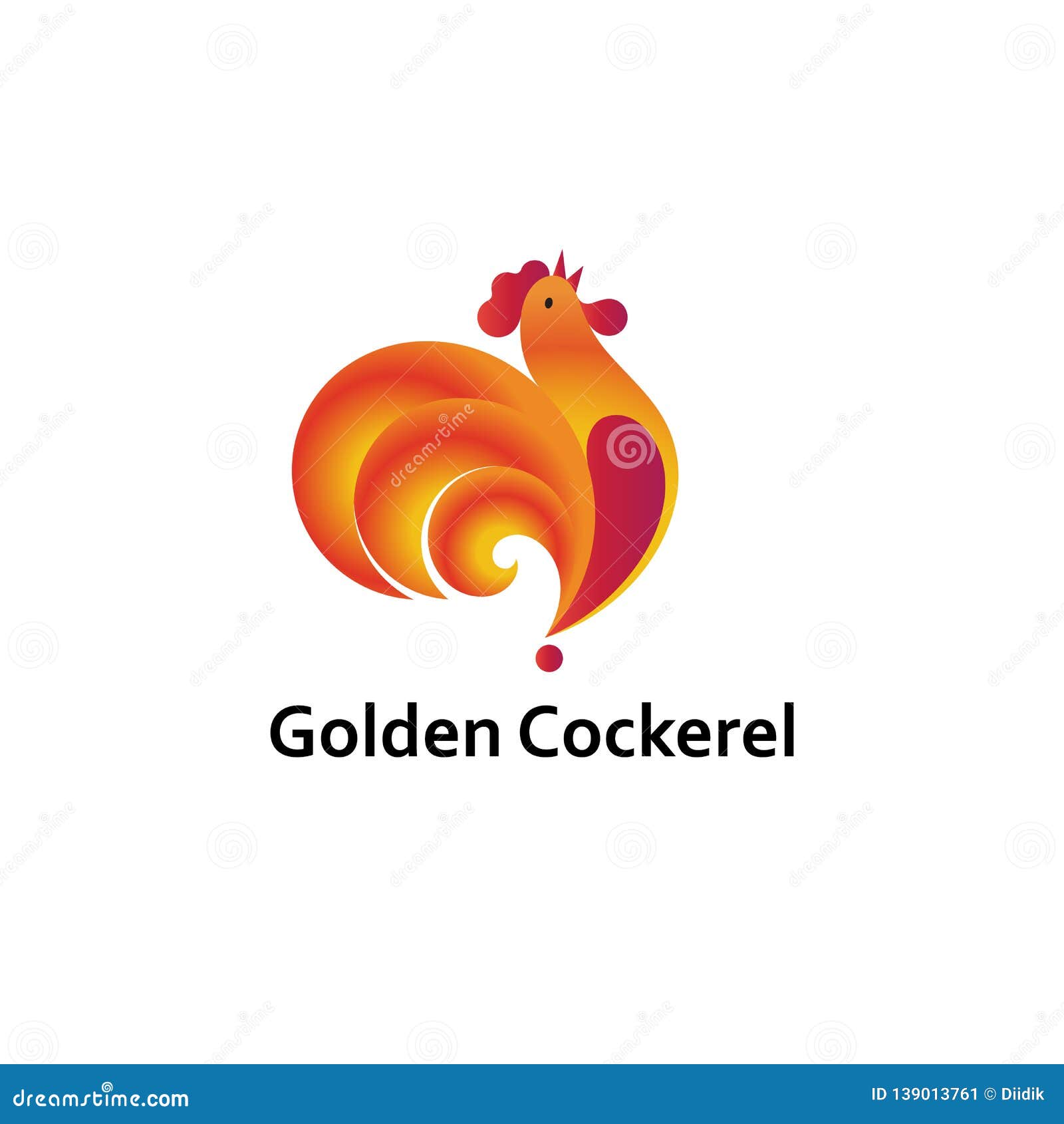 Golden Cockerel Logo Template Design. Vector Illustration. Stock Vector ...