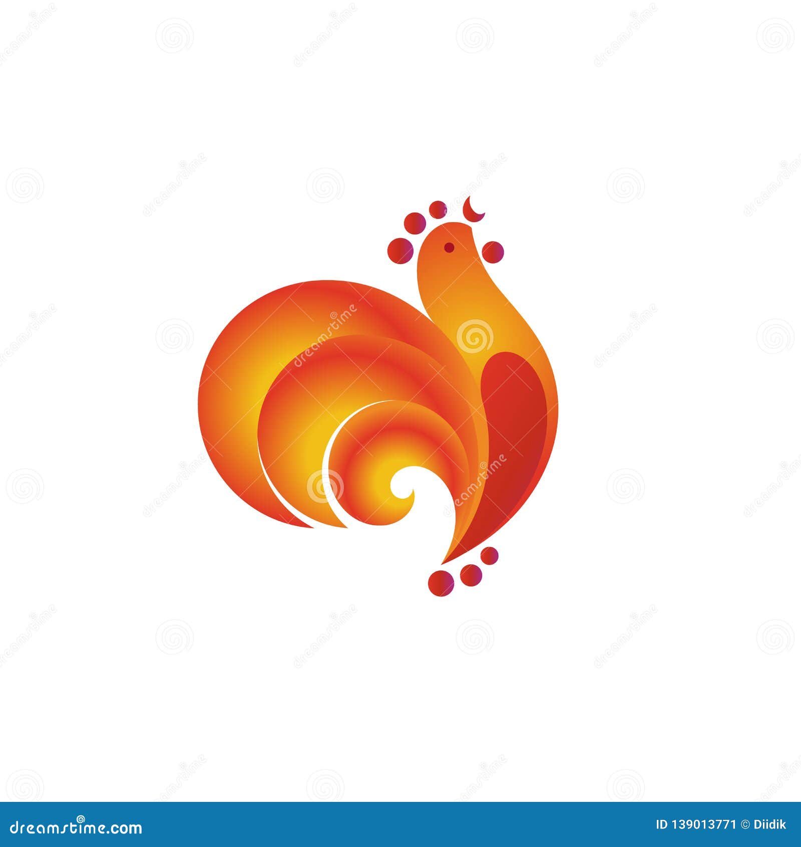 Golden Cockerel Logo Template Design. Vector Illustration. Stock Vector ...