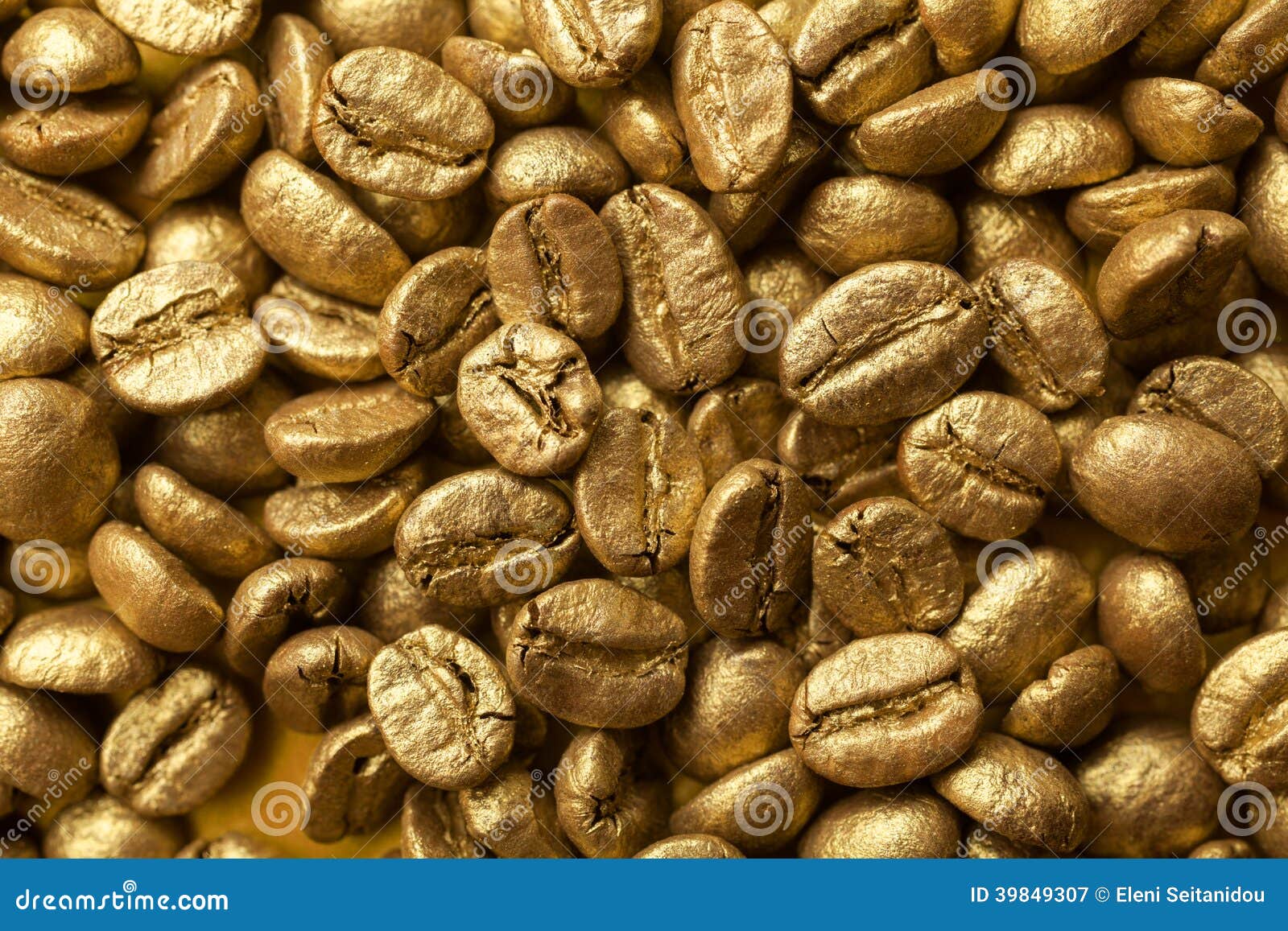 Golden coffee beans stock image. Image of abstract, drink - 39849307