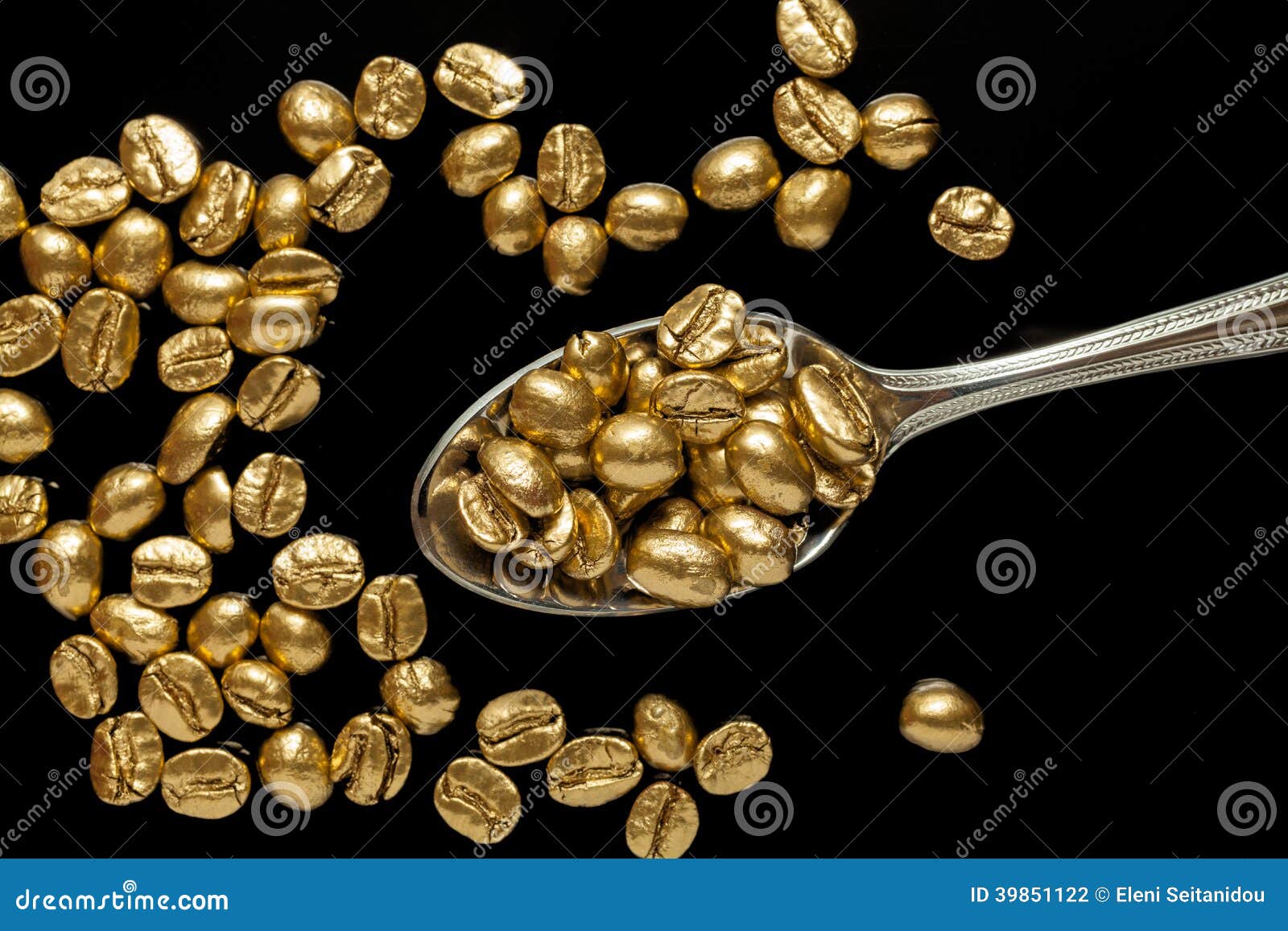 Golden coffee beans stock photo. Image of tasting, gold - 39851122