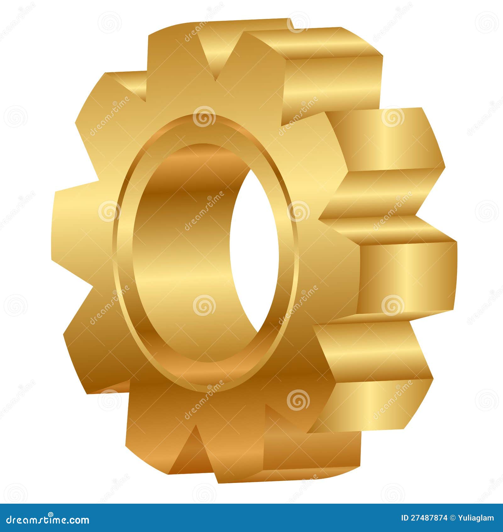 Golden cog wheel stock vector. Illustration of isolate - 27487874