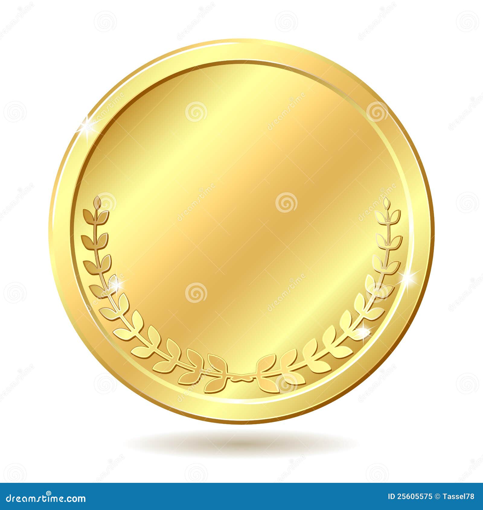 Golden coin stock vector. Illustration of glossy, golden - 25605575