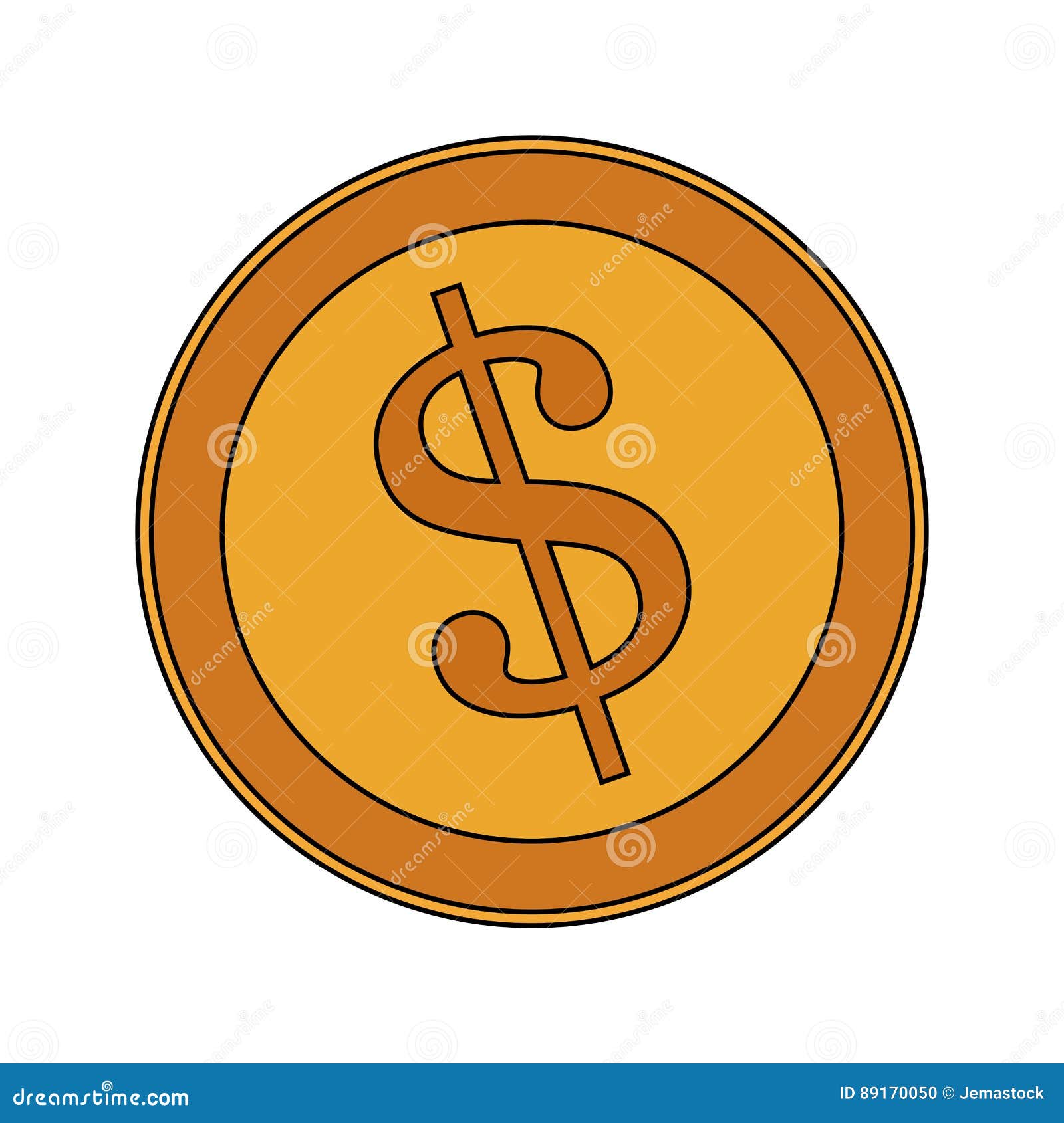 Golden coin icon image stock illustration. Illustration of finance ...