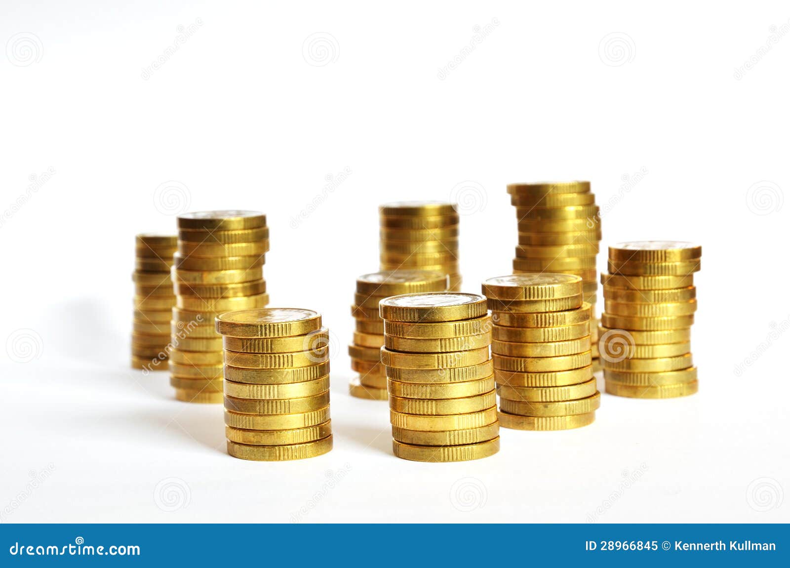 Golden coin piles stock image. Image of finance, bank - 28966845