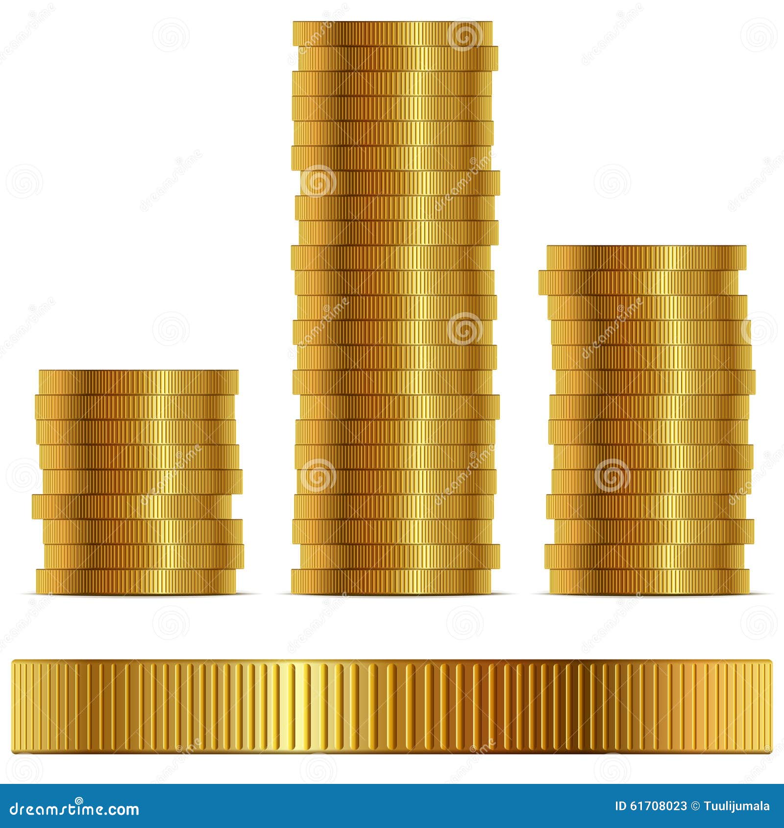 Golden coin side template stock vector. Illustration of abundance ...