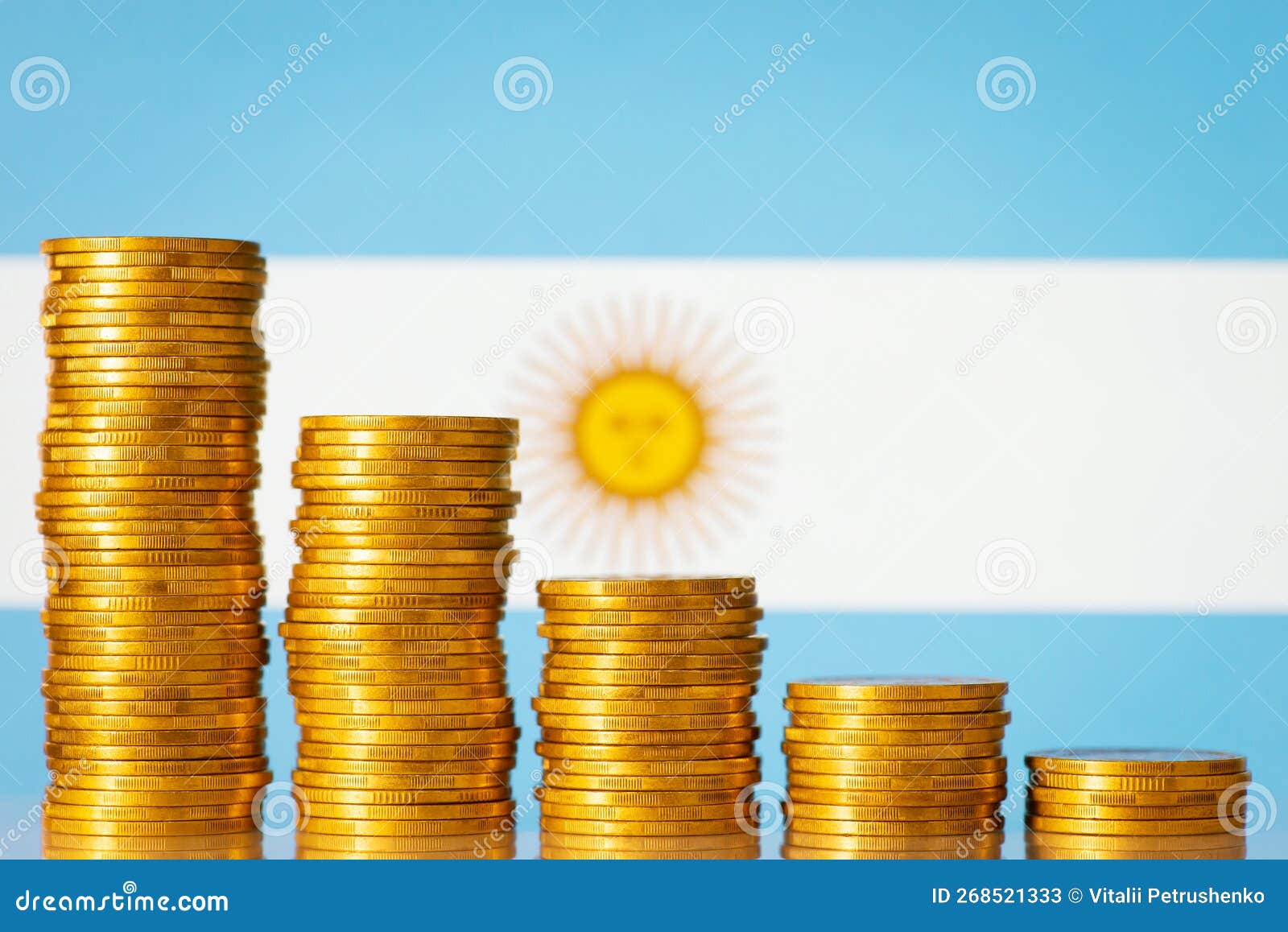 Golden Coin Stacks Against Flag of Argentina Stock Image - Image of ... Golden Coin Stacks Against Flag of Argentina Stock Image - Image of ...