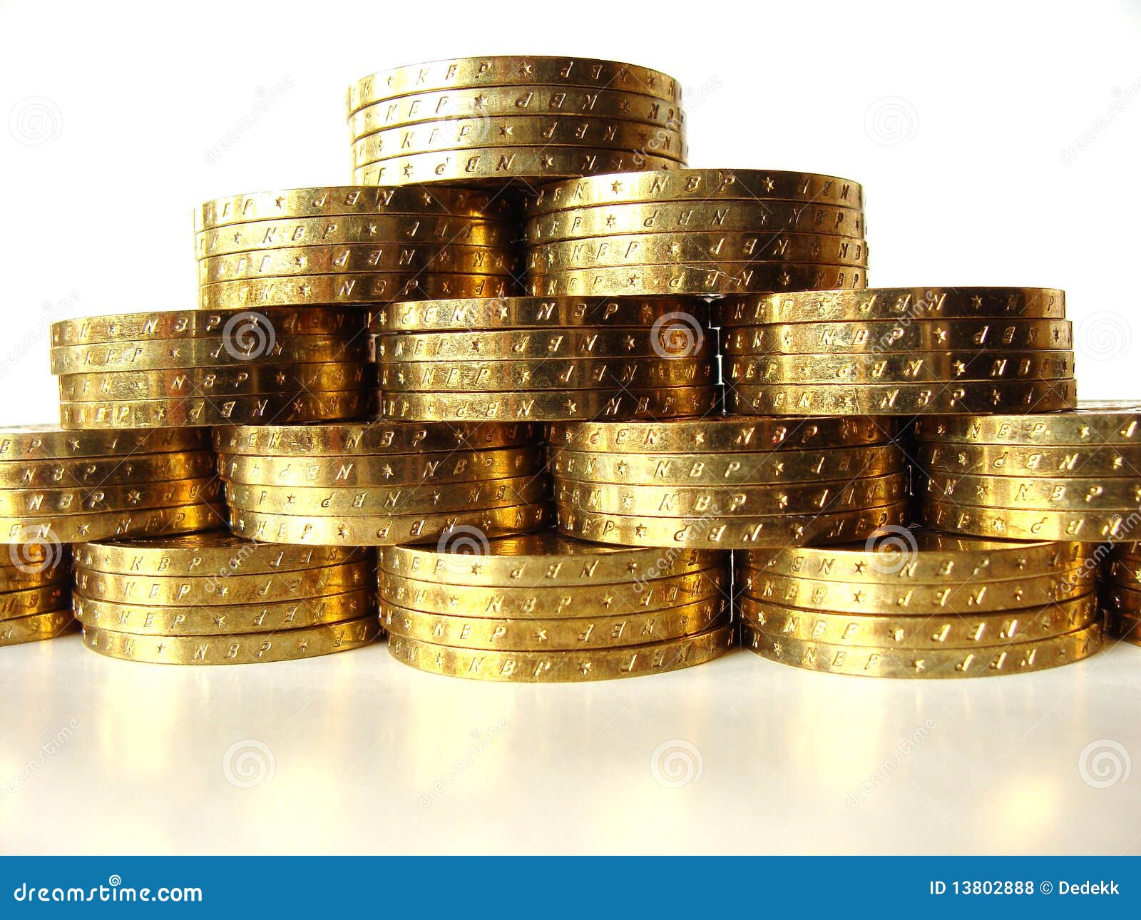 Golden coins stock photo. Image of development, column - 13802888