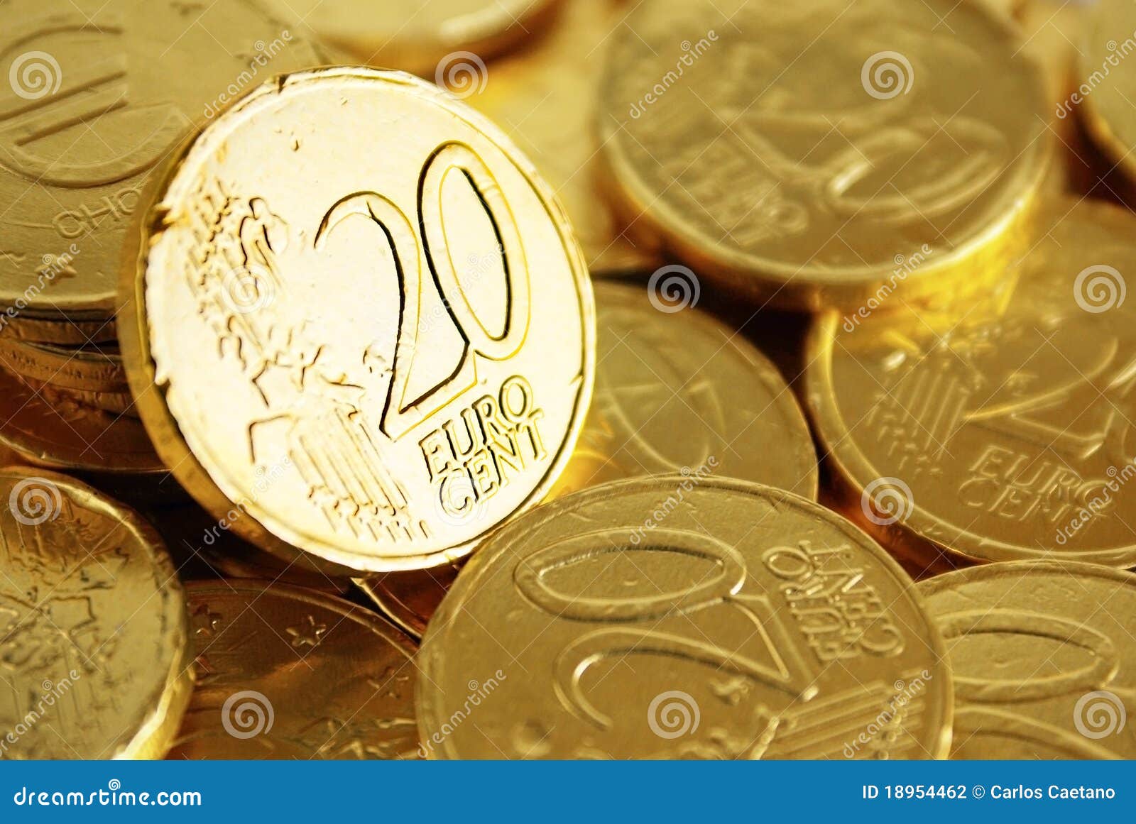 Golden coins stock photo. Image of payment, gold, confectionery - 18954462