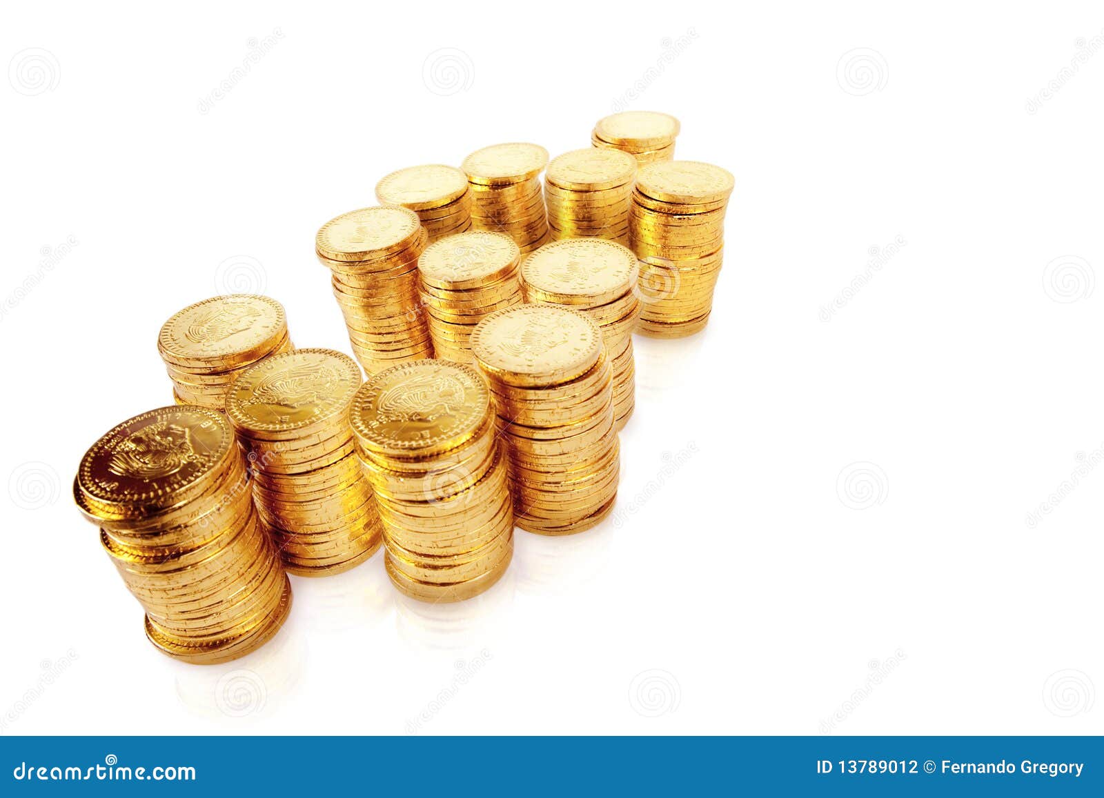 Golden Coins in Form of Money Sign Stock Photo - Image of coin ...