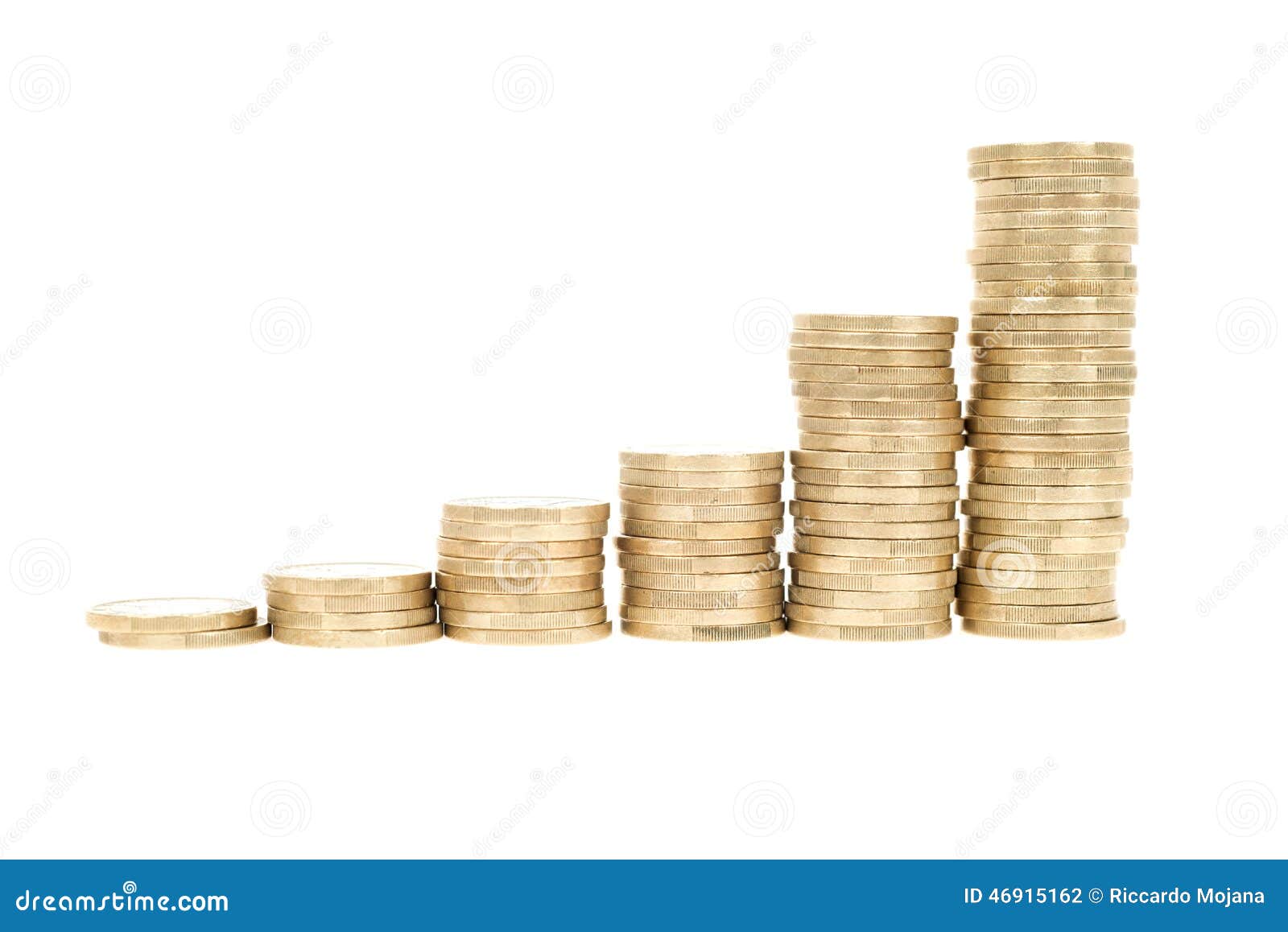 Golden coins raising chart stock photo. Image of diagram - 46915162