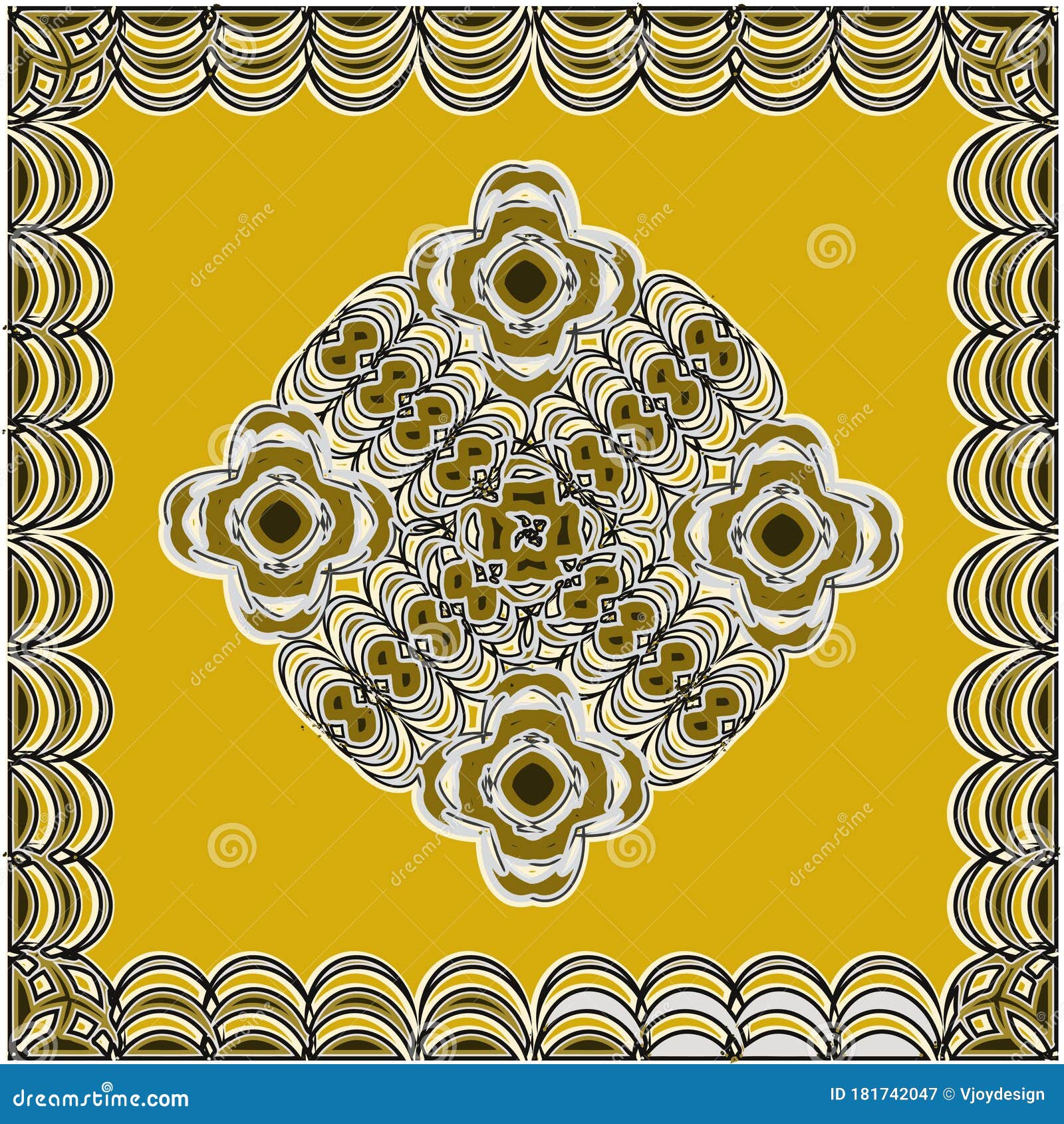 Golden Color, Cross Symbol, Triangle Pattern, Square Shape Vector ...