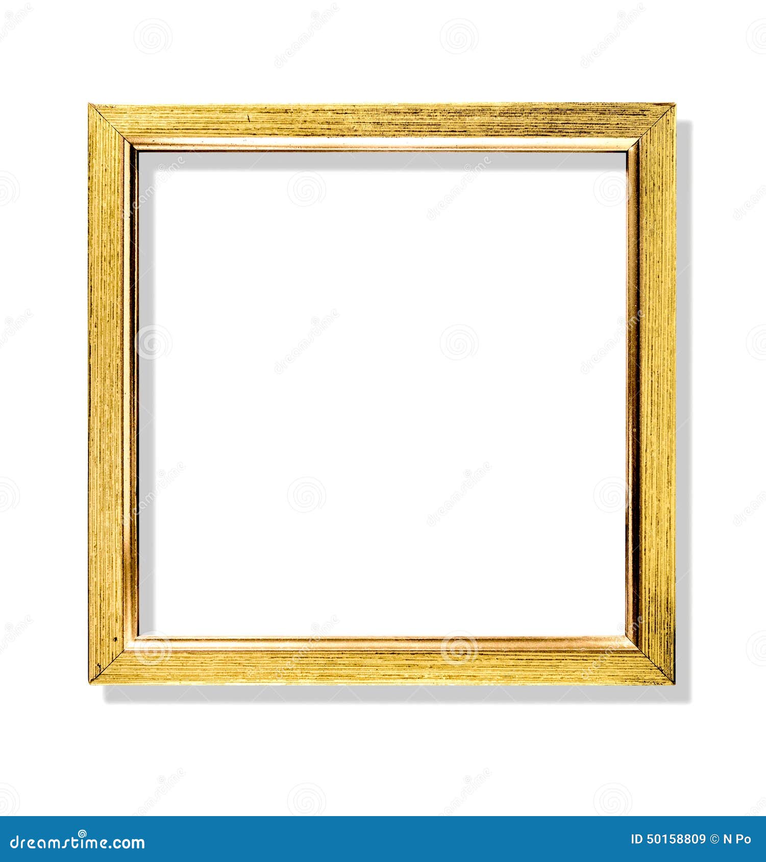 Golden Color Frame Close-up Isolated on White Stock Image - Image of ...