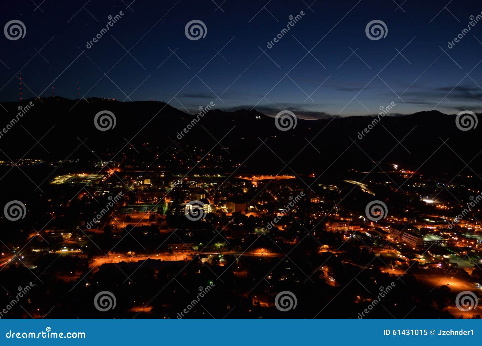 Golden, Colorado at Night stock image. Image of street - 61431015