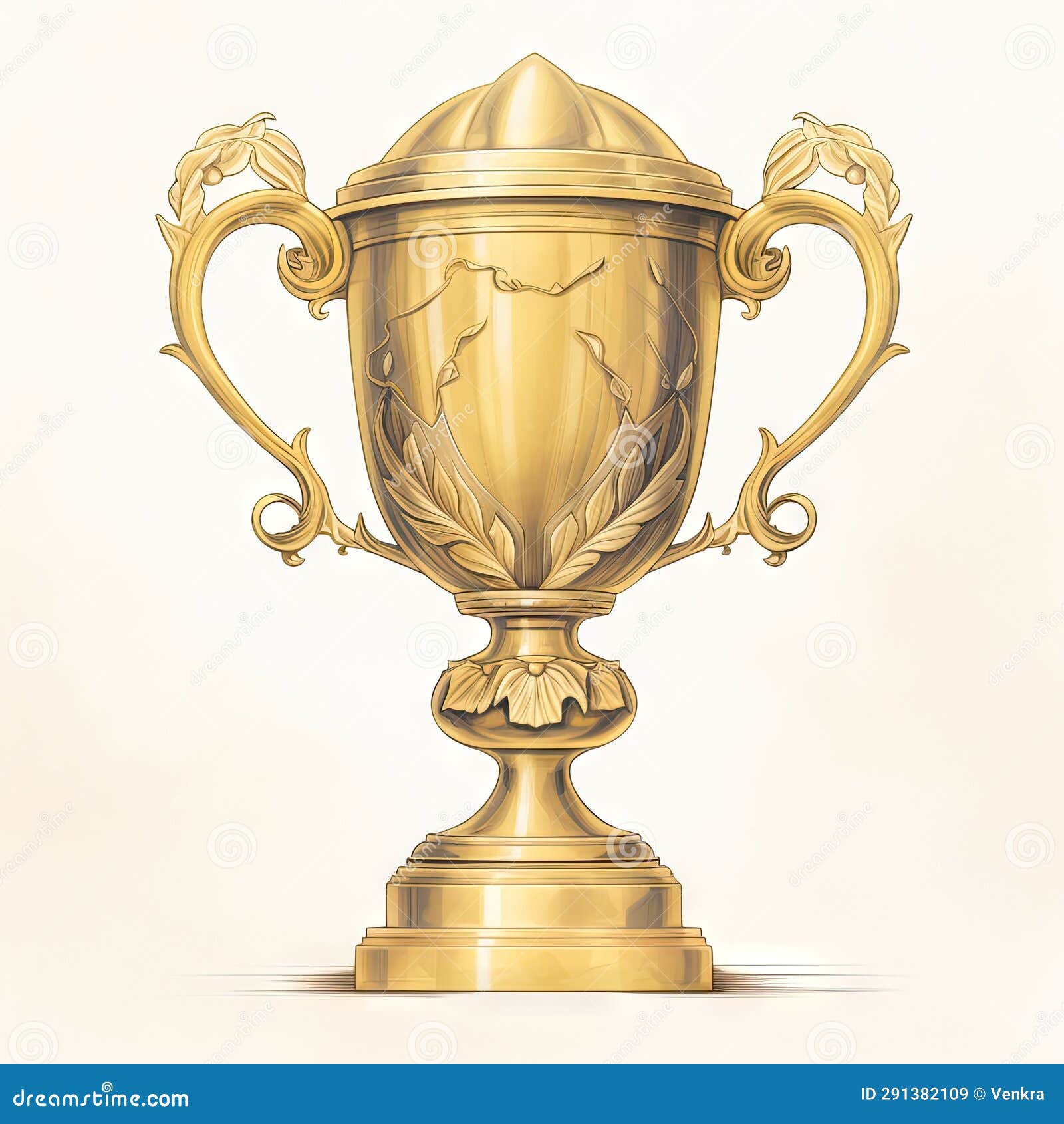 Golden Colored Trophy in a White Background Stock Image - Image of ...