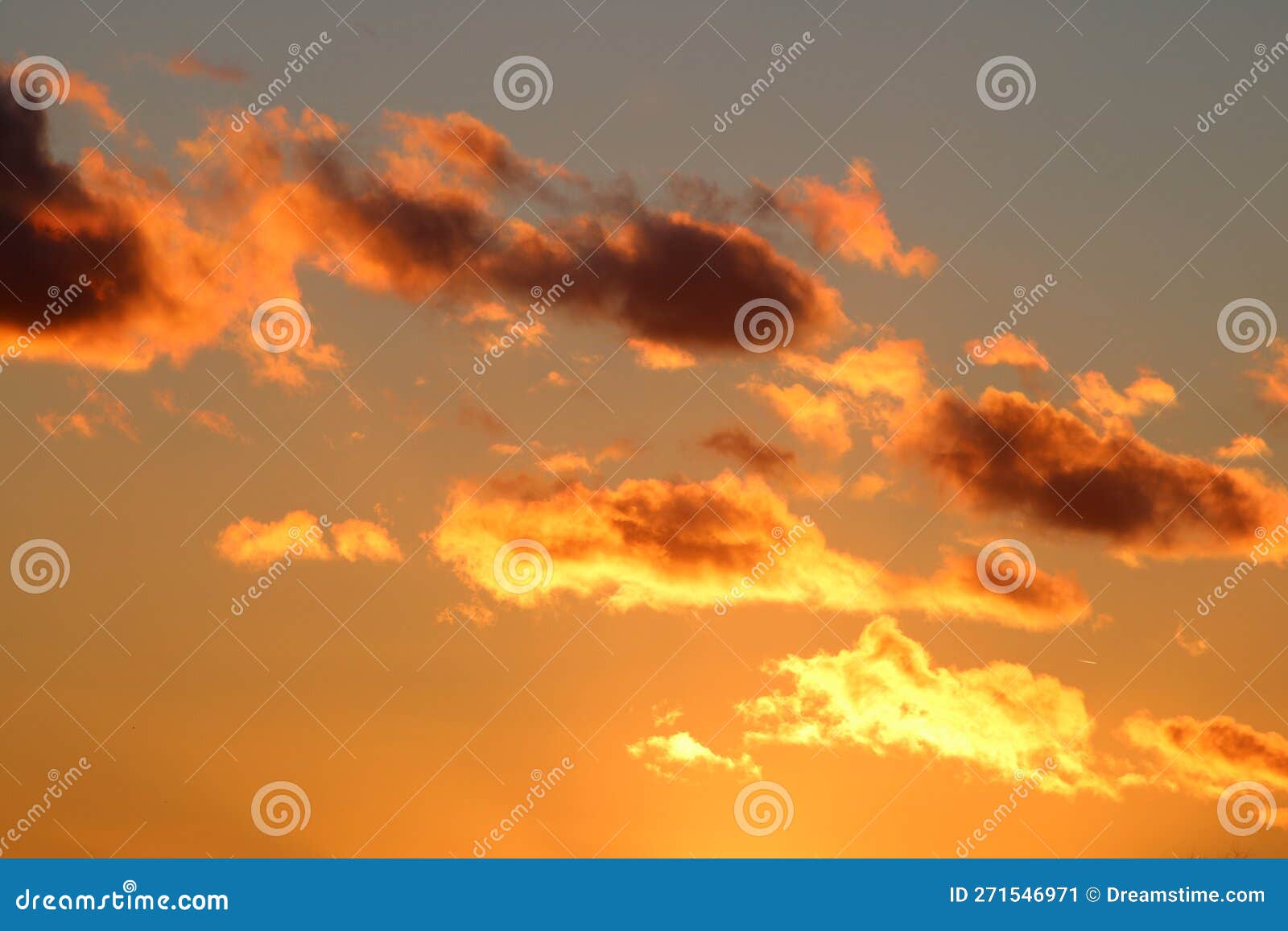 Golden Colors on Clouds in Sky at Sunset Stock Image - Image of sunset ...