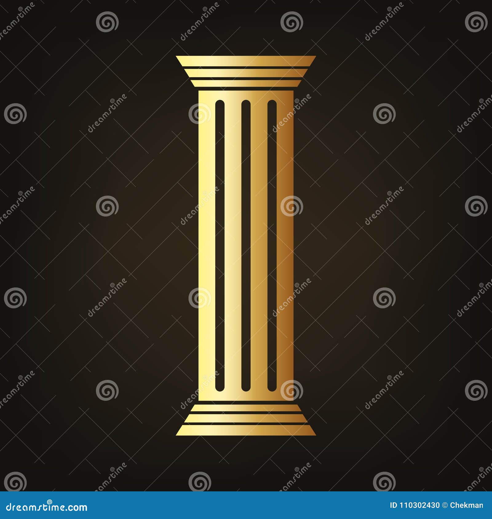Gold Column Icon. Vector Illustration Stock Illustration - Illustration ...