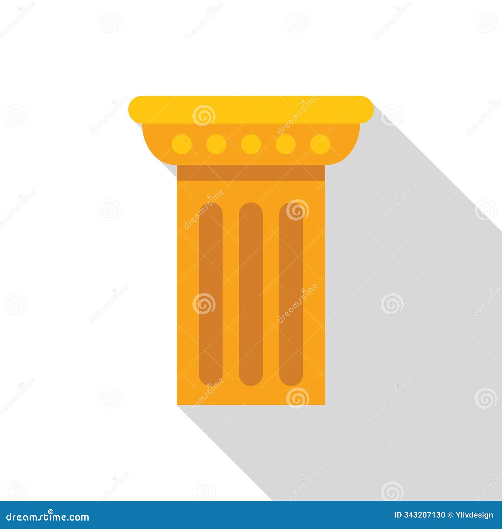 Golden Column Standing Tall, Symbol of Strength and History Stock ...