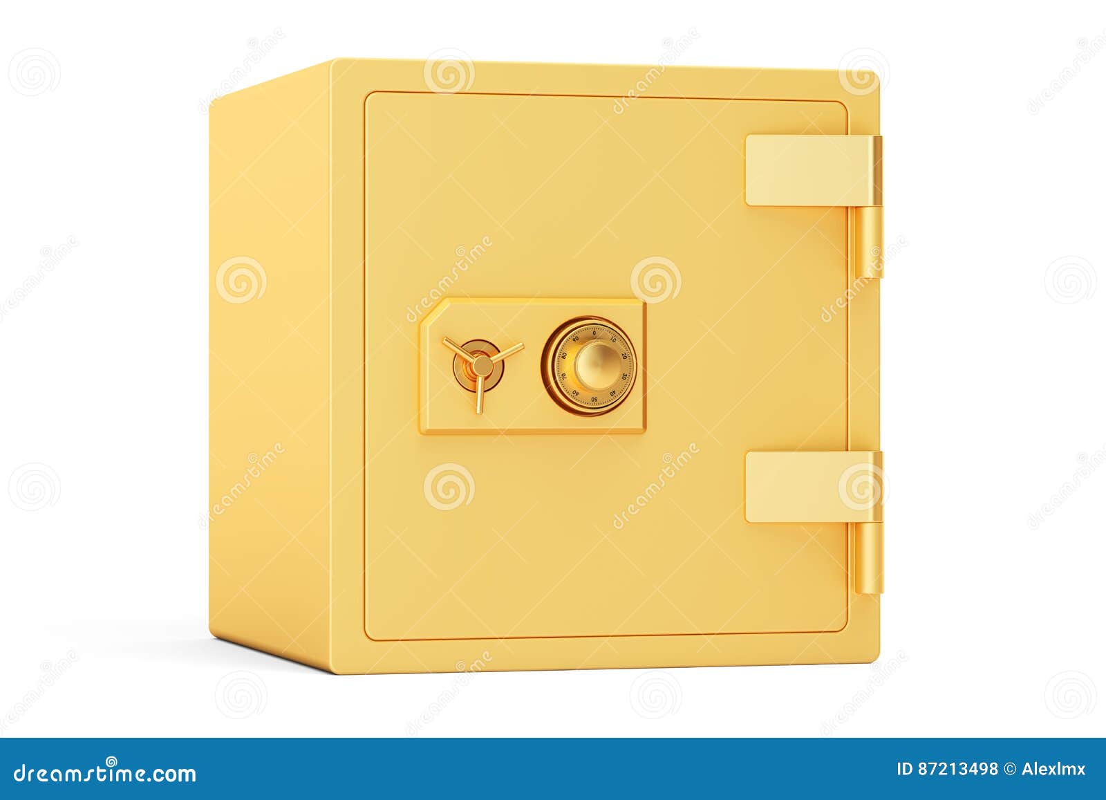 Golden Combination Safe Box, 3D Rendering Stock Illustration ...